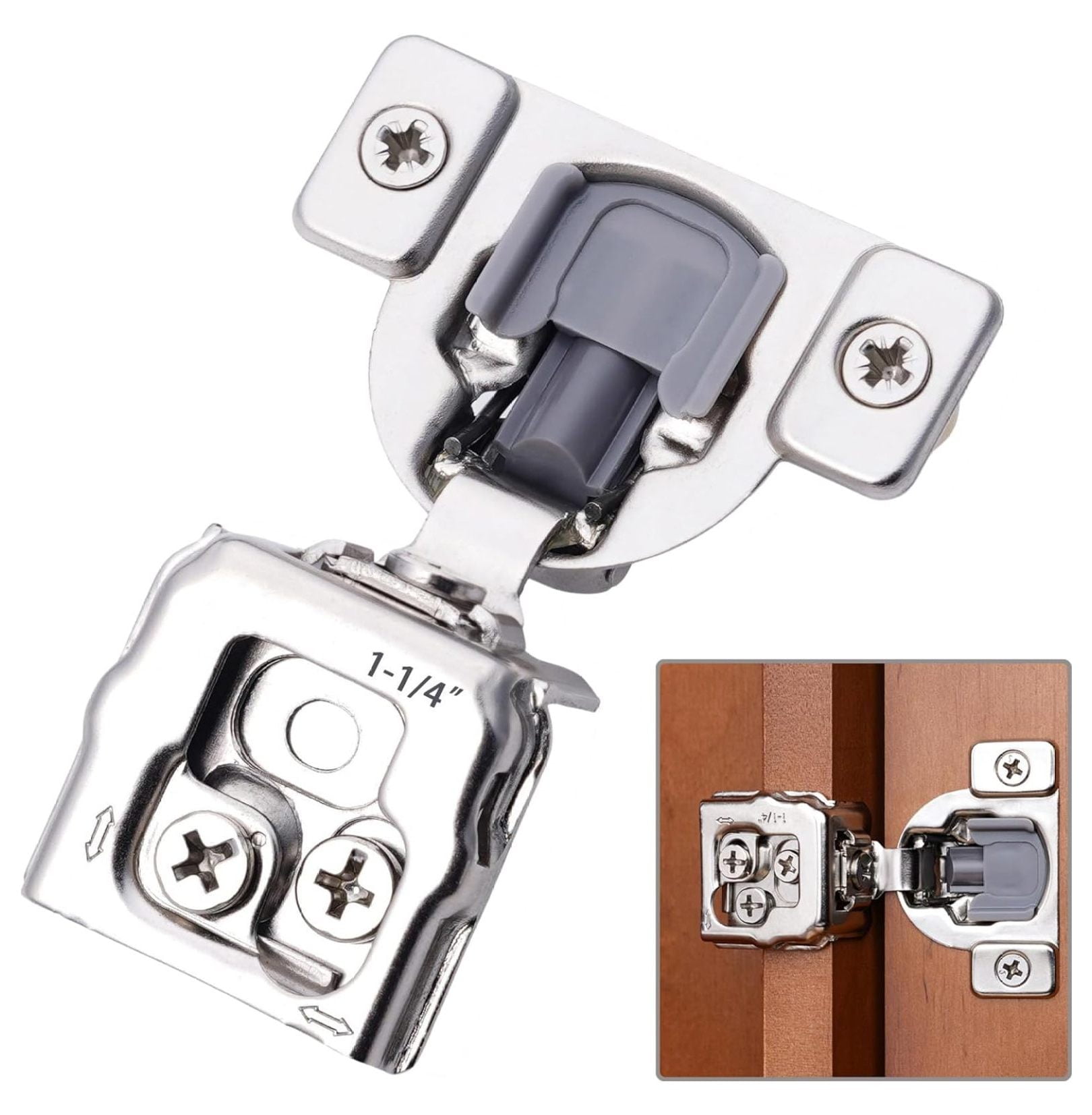 PaFagwy 80 Pack 1-1/4" Overlay Soft Close Cabinet Hinges for Kitchen ...