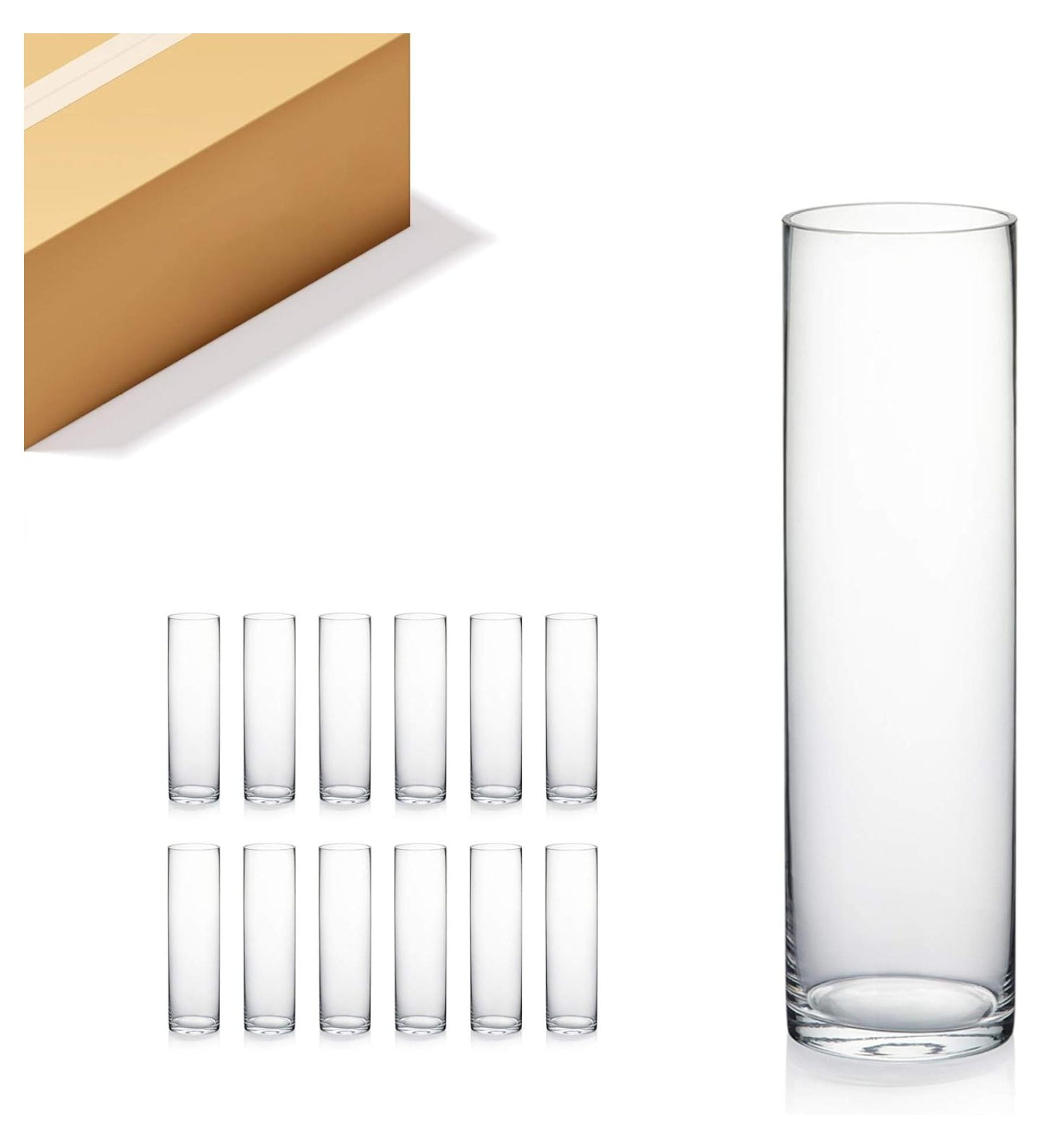 PaFagwy Cylinder Vase Bulk, 4" W x 14" H, Floral Container, Glass ...