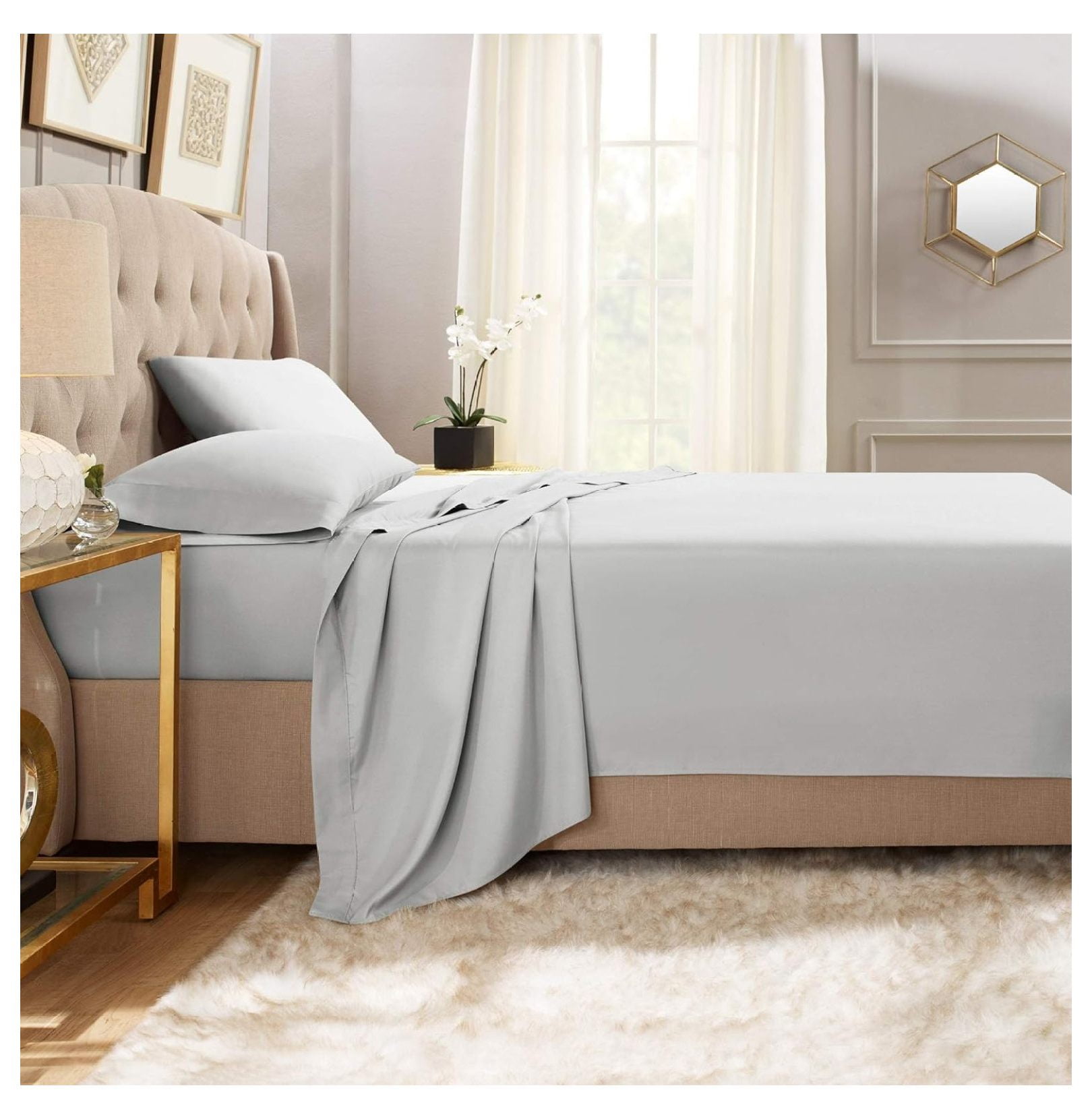 PaFagwy Premium Flat Sheets – 2-Pack “110 GSM” Top Bed Sheets Double ...