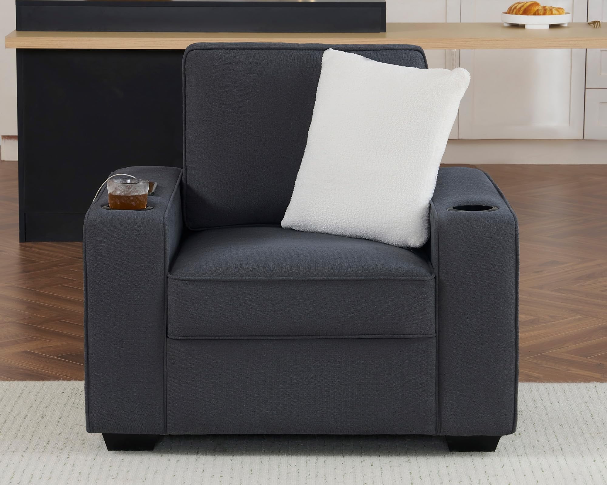 PaPaJet Sofa, Comfy Couch- Deep Seat Sofa, Modern Couch with Cup ...