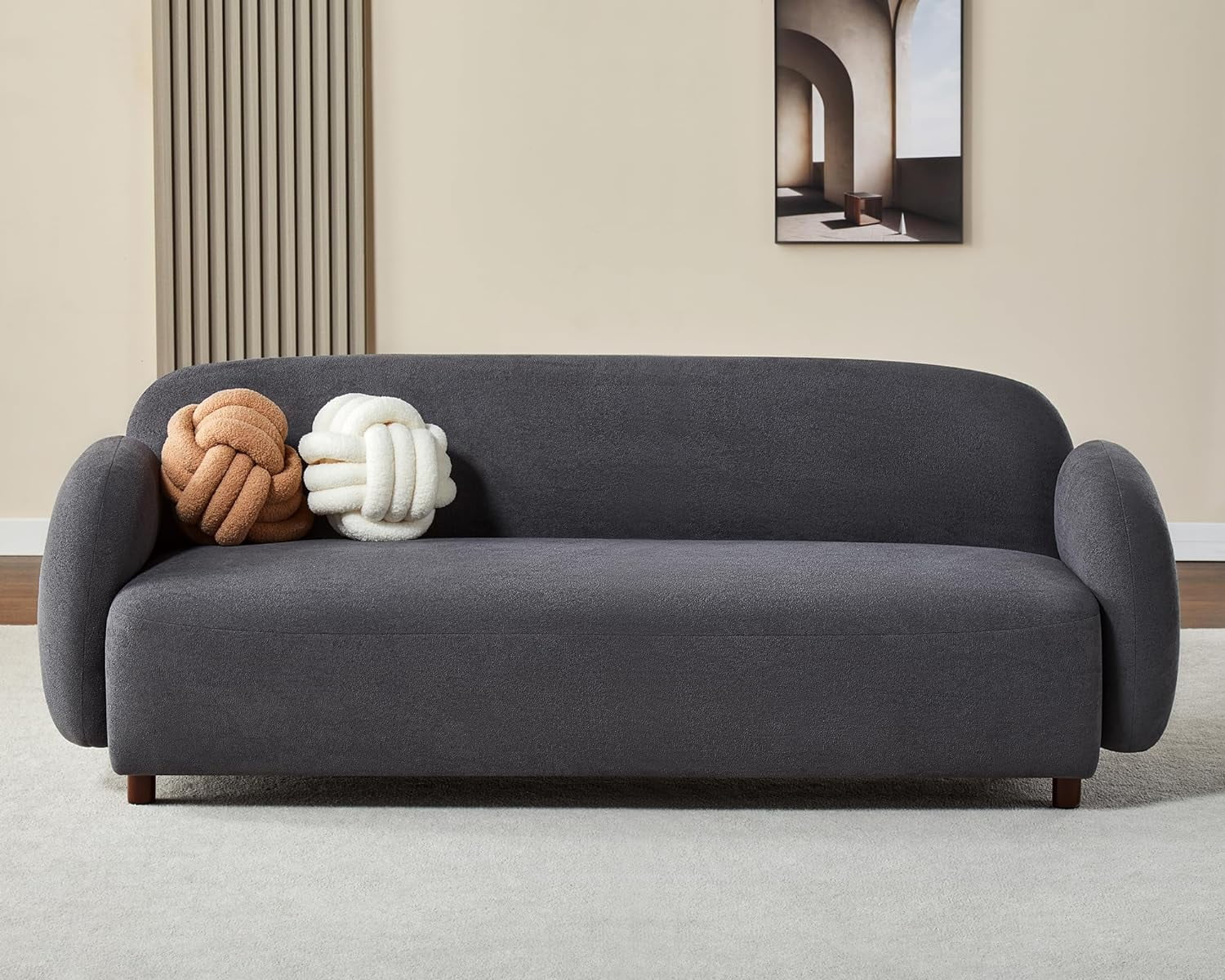 PaPaJet Sofa, Modern Couch with Boucle Upholstered, 3 Seater, Couch for ...