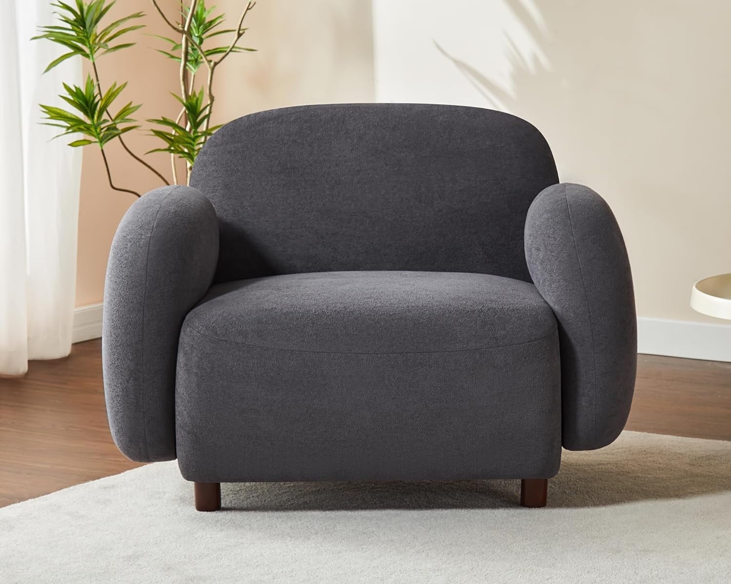 Merluxy Sofa, Modern Couch with Boucle Upholstered, Single Seater ...