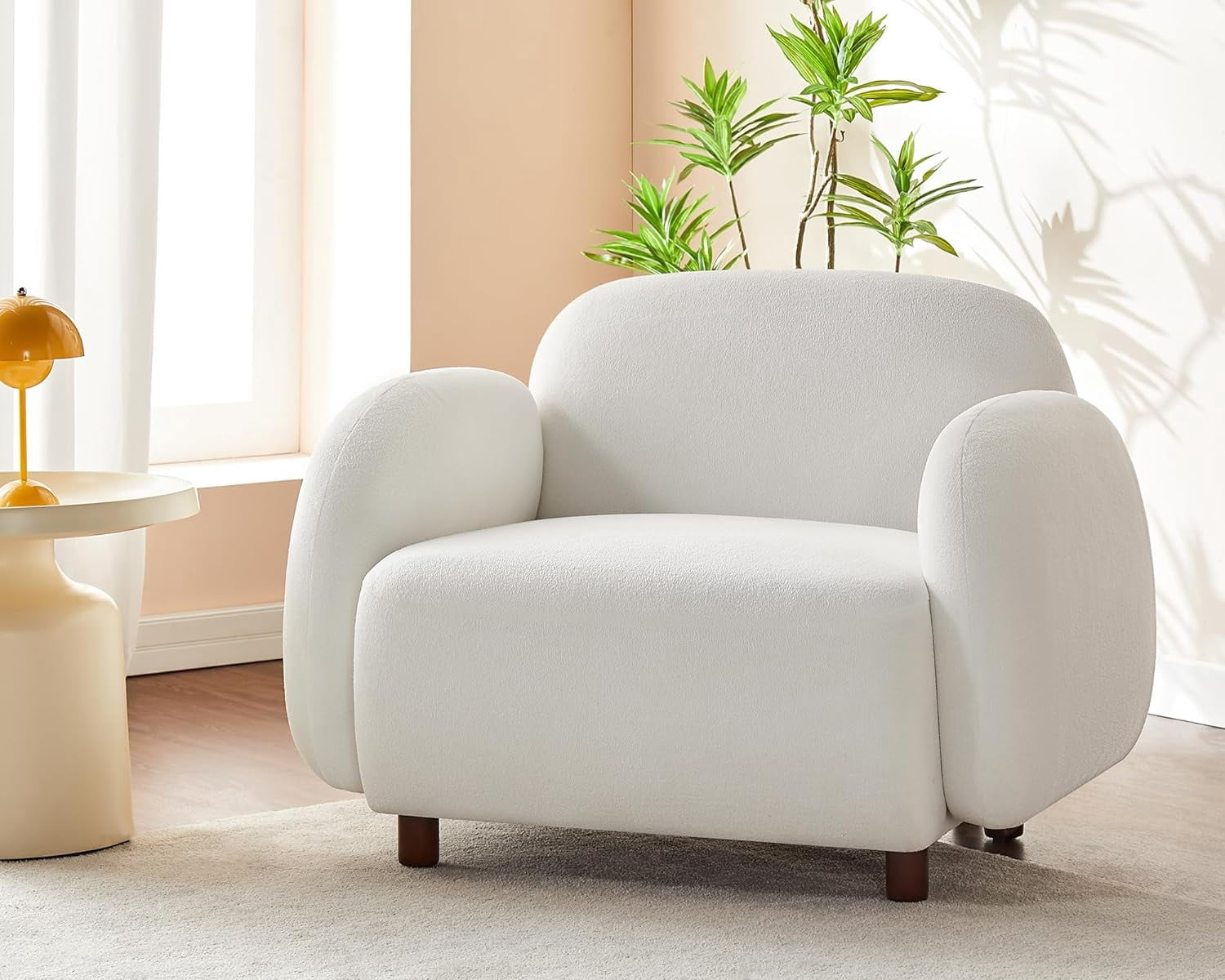 Merluxy Sofa, Modern Couch with Boucle Upholstered, Single Seater ...