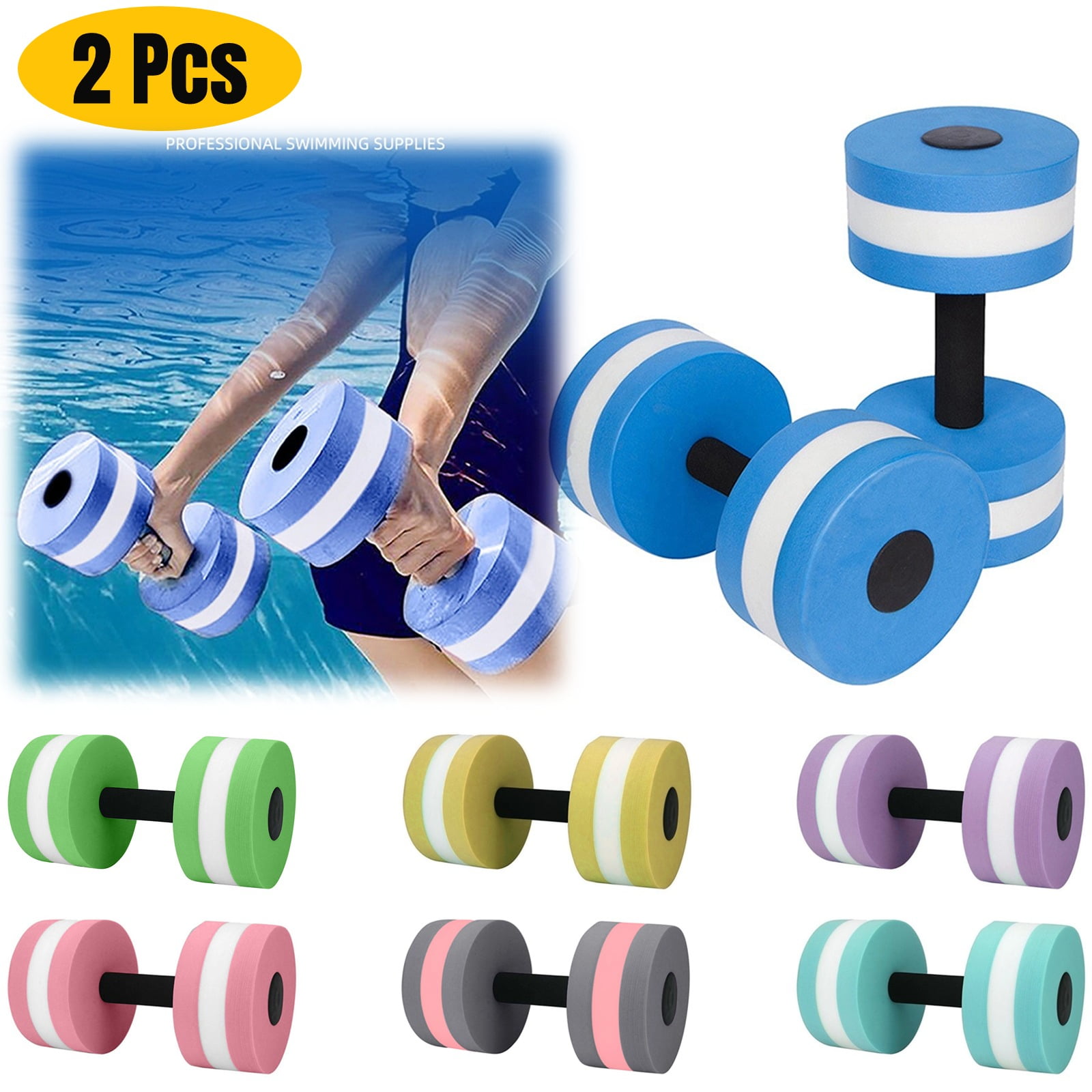 Paaisye Aquatic Dumbells Set of 2 Water Dumbells Pool Resistance Water ...