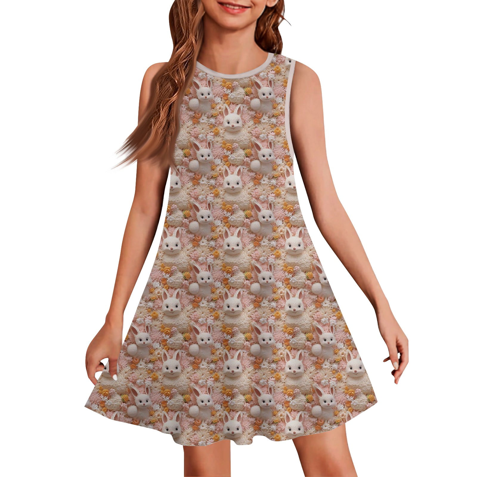 Paaisye Easter Dresses for Toddler Girls 2025 Summer Cartoon Print Sun ...