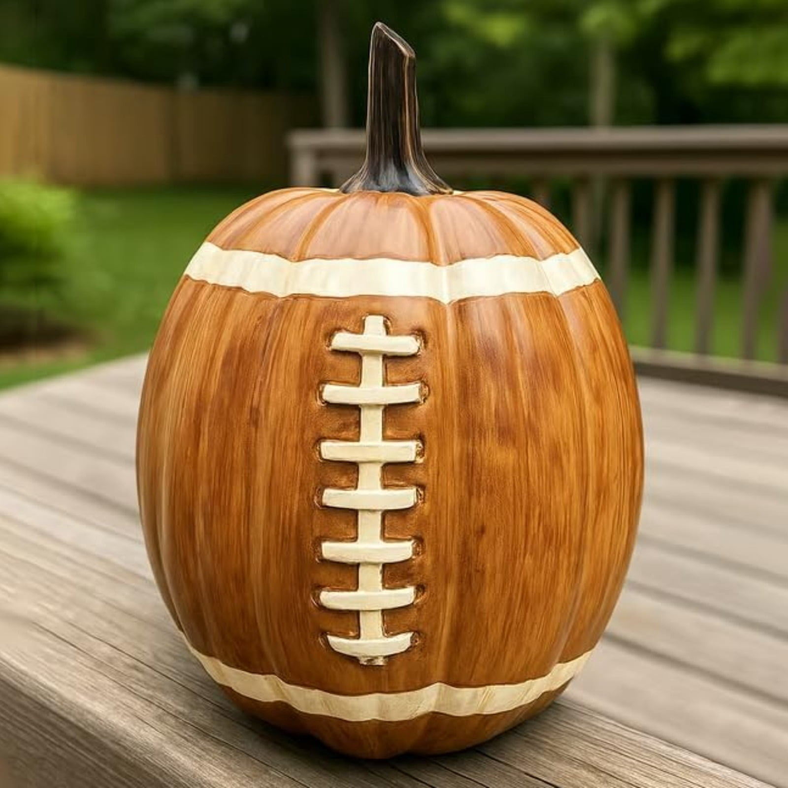Paaisye Fall Pumpkin Football Ornament | 11.8" Artisanal Porch Festival ...