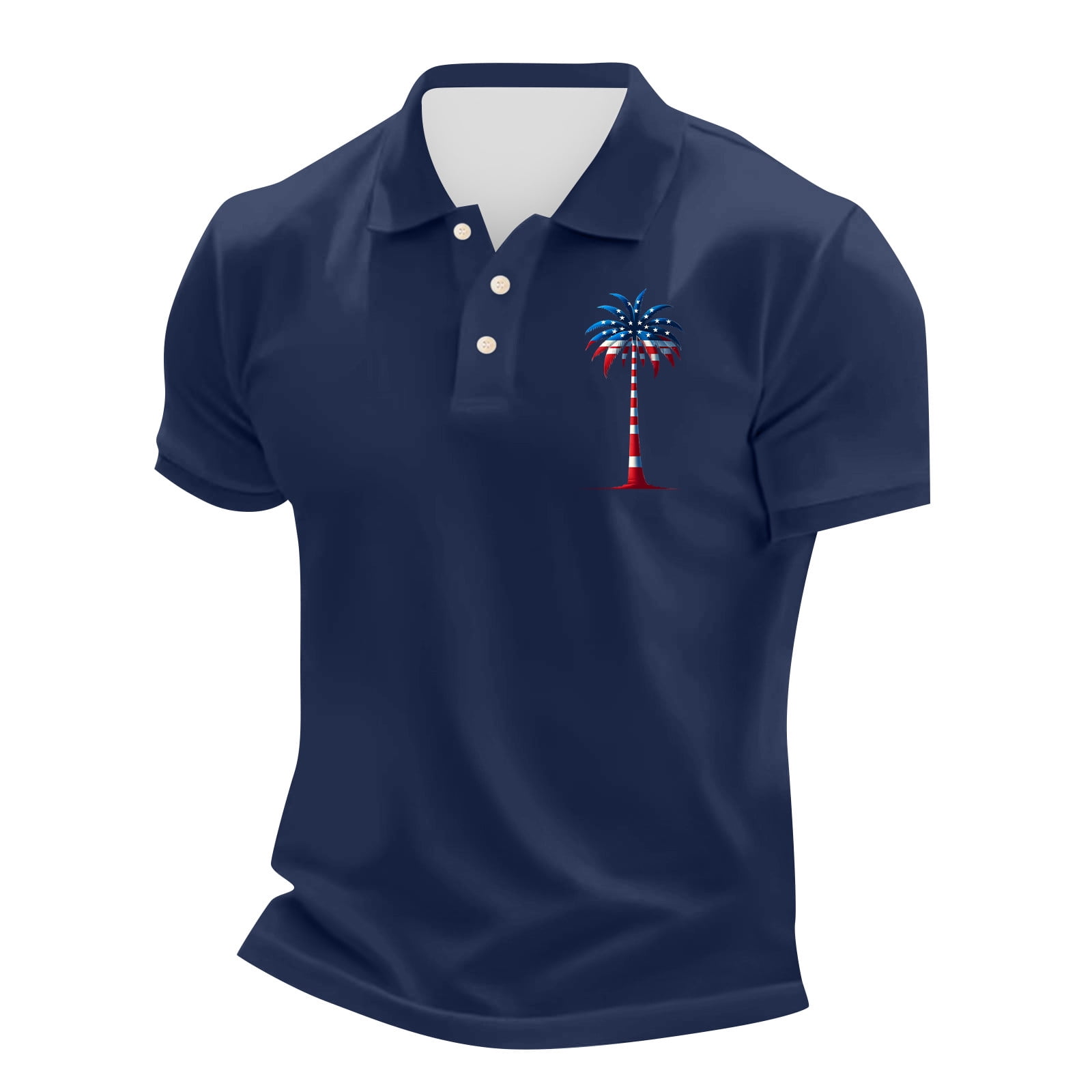Paaisye Men's American Flag Polo Patriotic Shirt Short Sleeve Collared ...