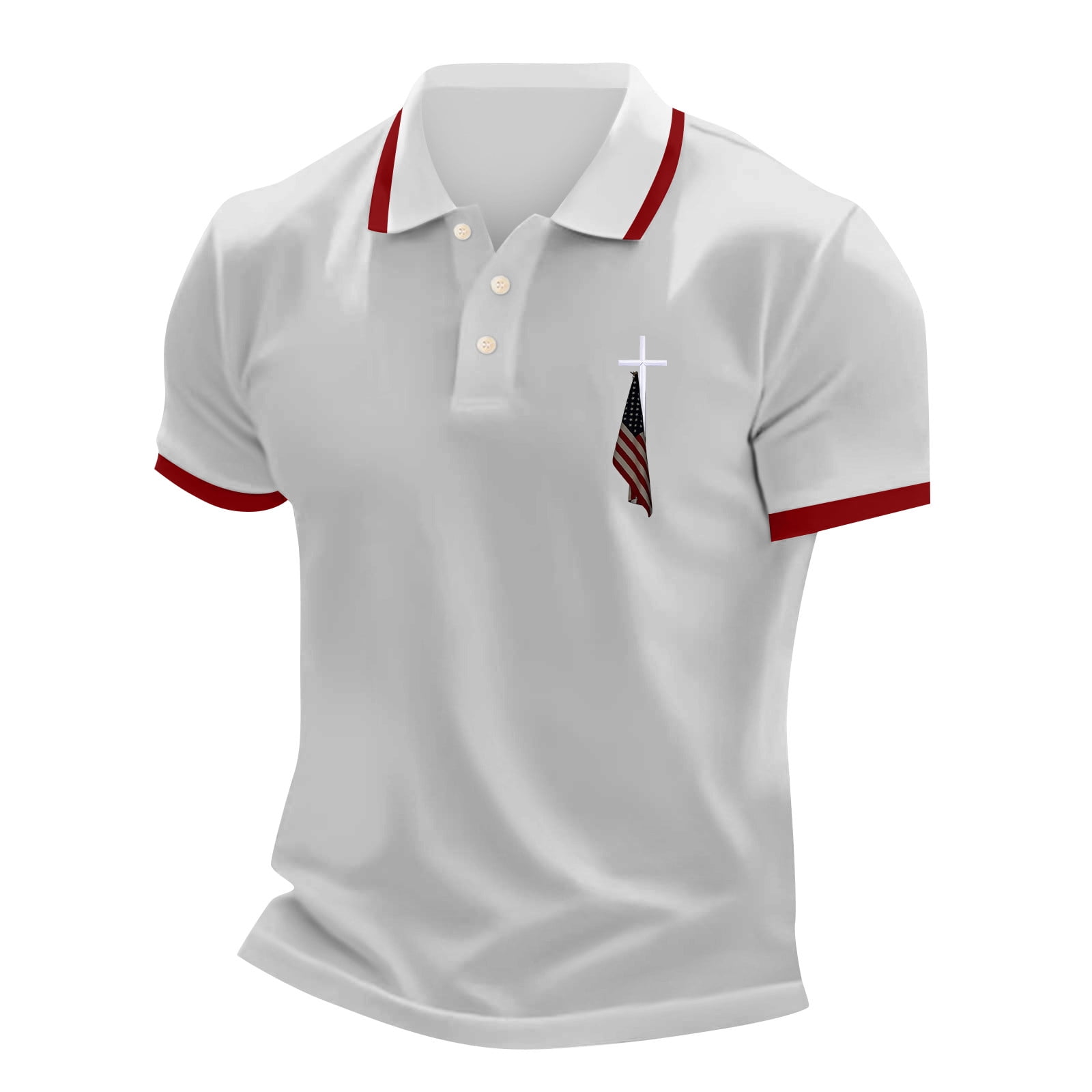 Paaisye Men's American Flag Polo Shirt 4th Of July Usa Patriotic T ...