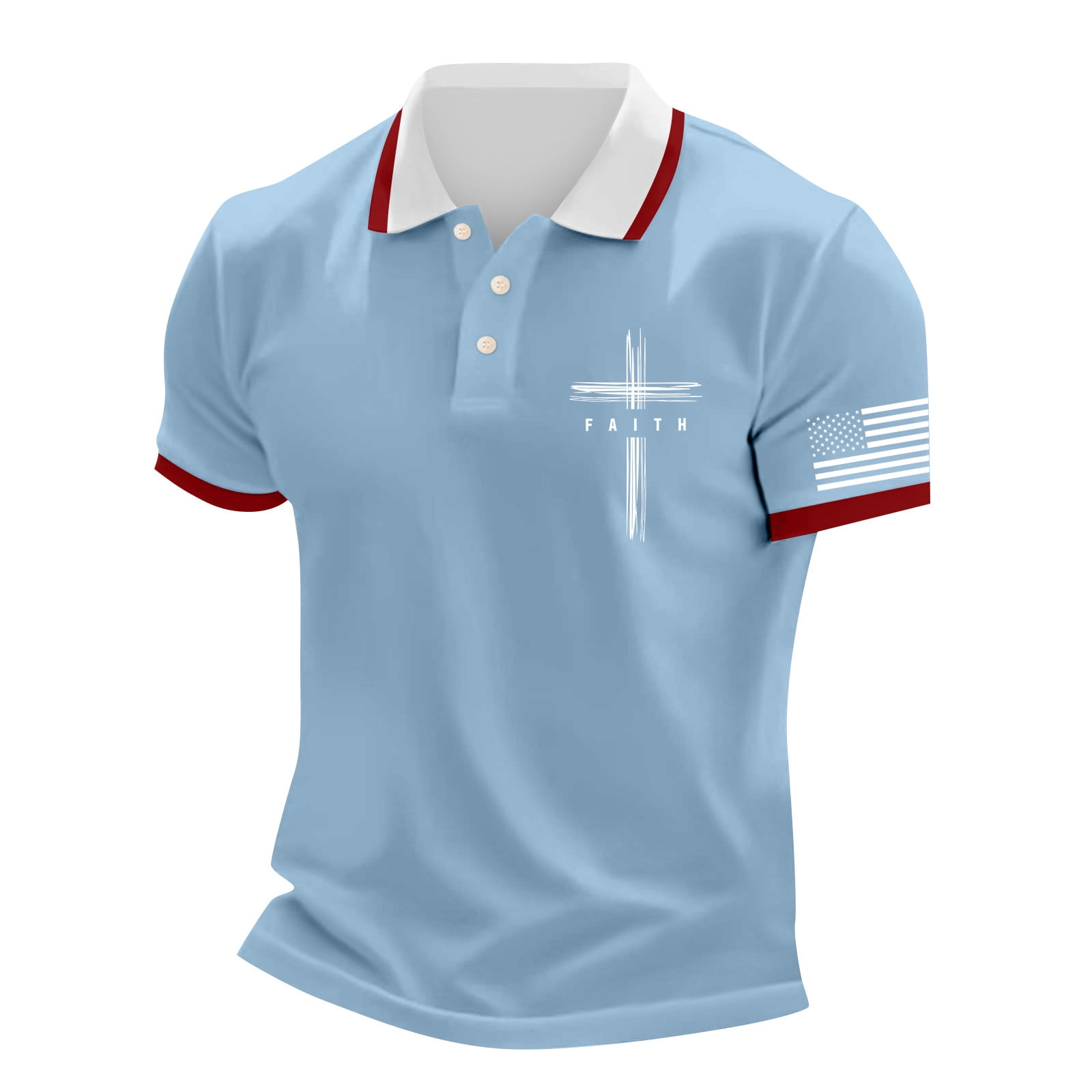 Paaisye Men's American Flag Polo Shirt 4th Of July Usa Patriotic T ...