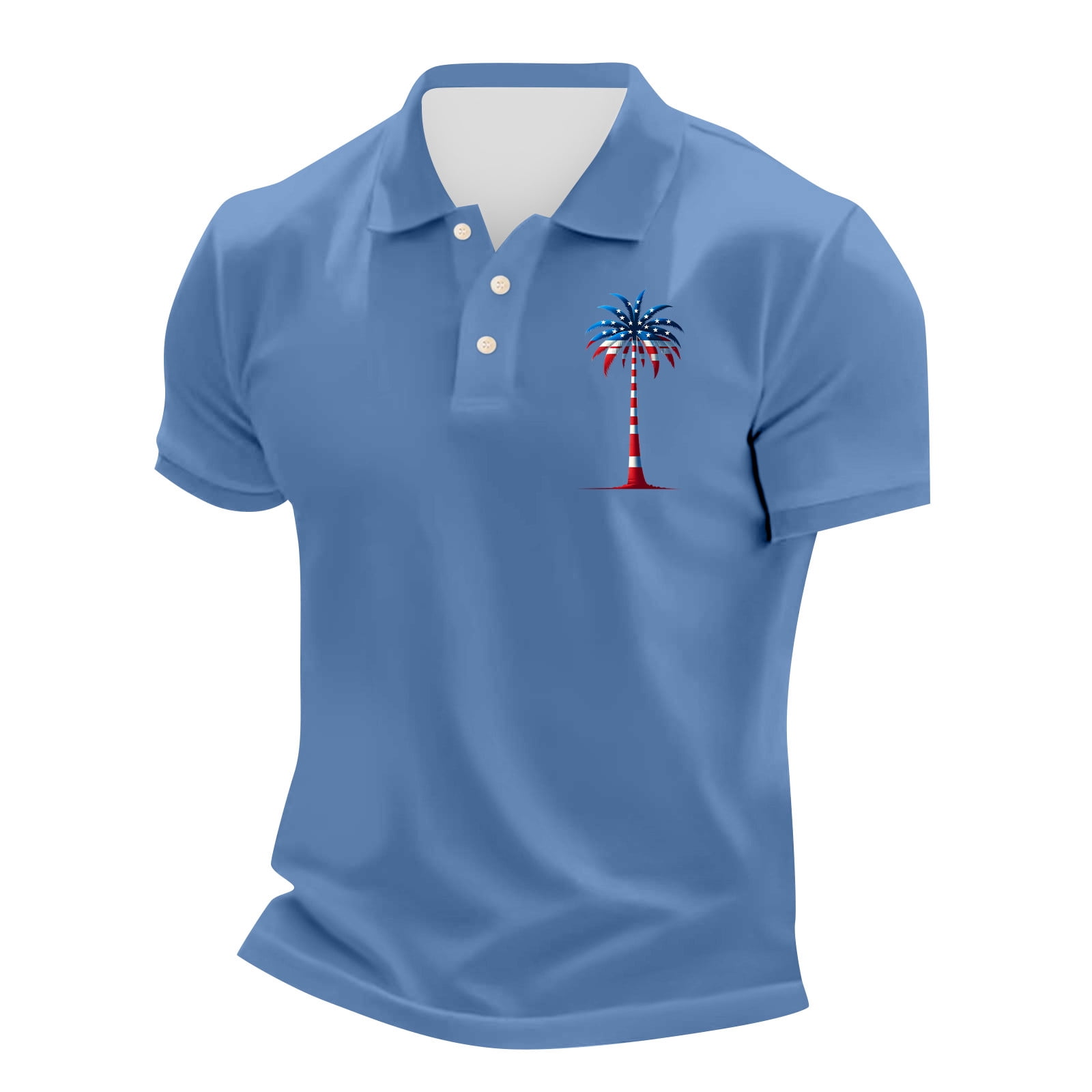 Paaisye Men's Flag Golf Polo Shirts 4th Of July Patriotic Graphic T ...