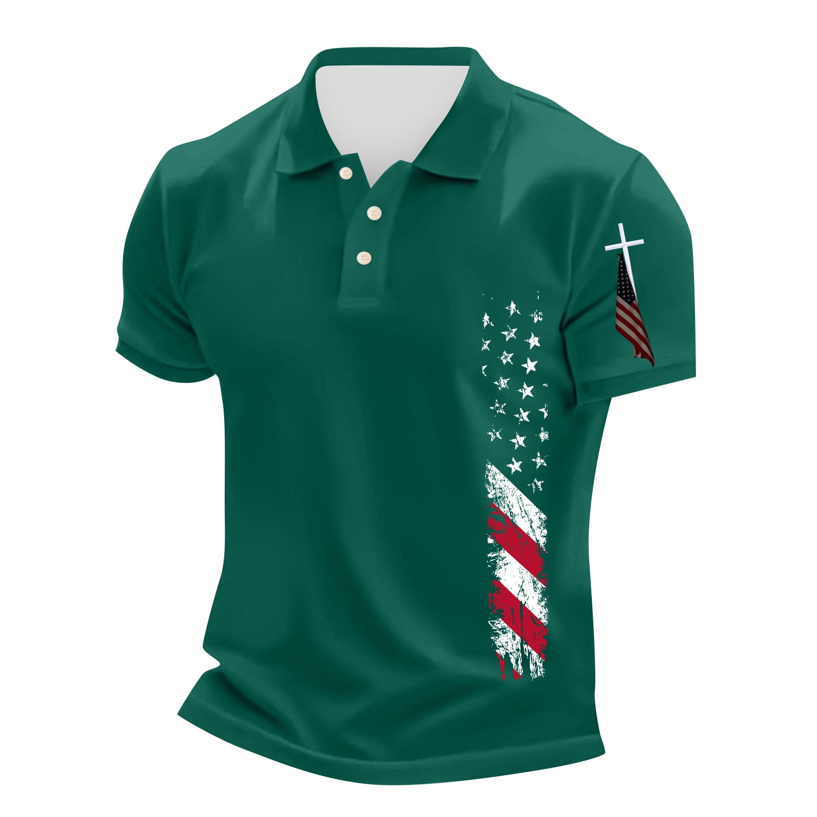 Paaisye Mens American Flag Golf Polo Shirts 4th Of July Patriotic ...