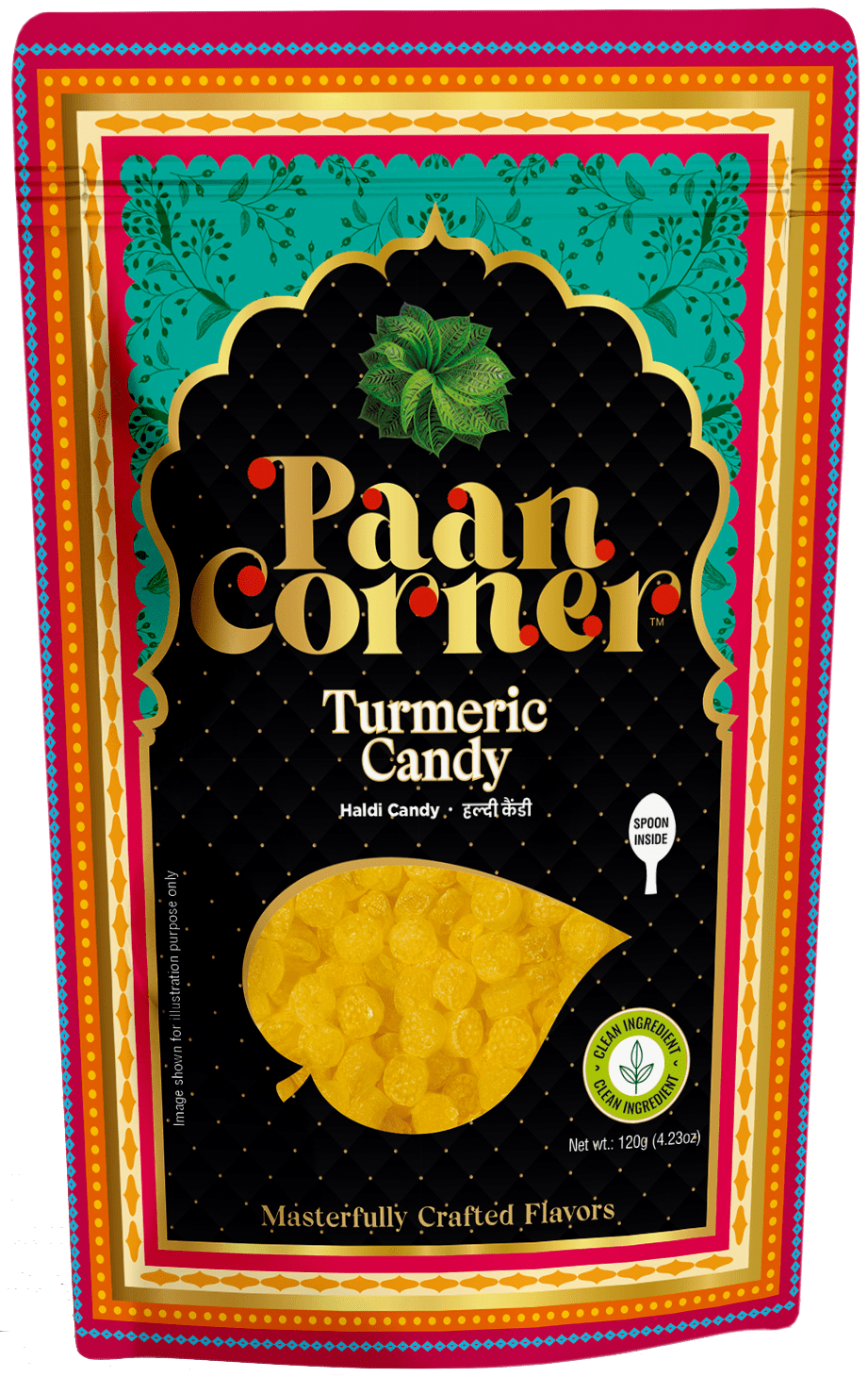 Paan Corner Turmeric Candy, 120 gm / 4.2 oz Bag, Sugar Boiled Hard ...