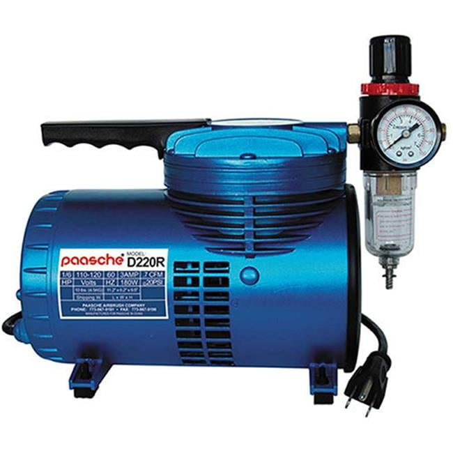 Paasche 1/4 H.P. Oilless Diaphragm Compressor w/ Regulator & Hose ...