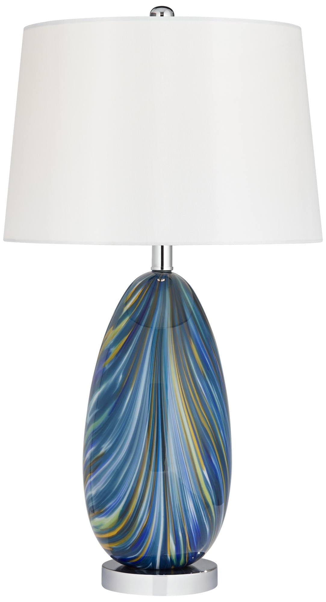 Pablo Modern Table Lamp 27 Inch Tall Swirling Blue Art Glass Hand Blown ...