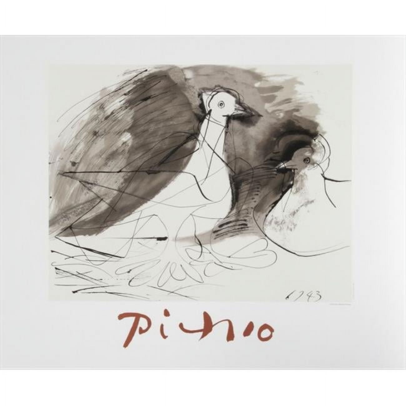 Pablo Picasso 2069 Pigeons- Lithograph on Paper 29 In. x 22 In. - Black ...