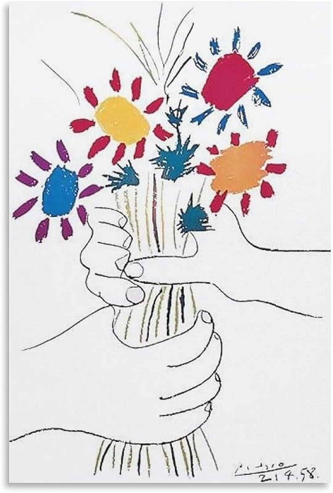 Pablo Picasso Bouquet of Peace Flowers Fashion Poster Canvas Print Wall ...