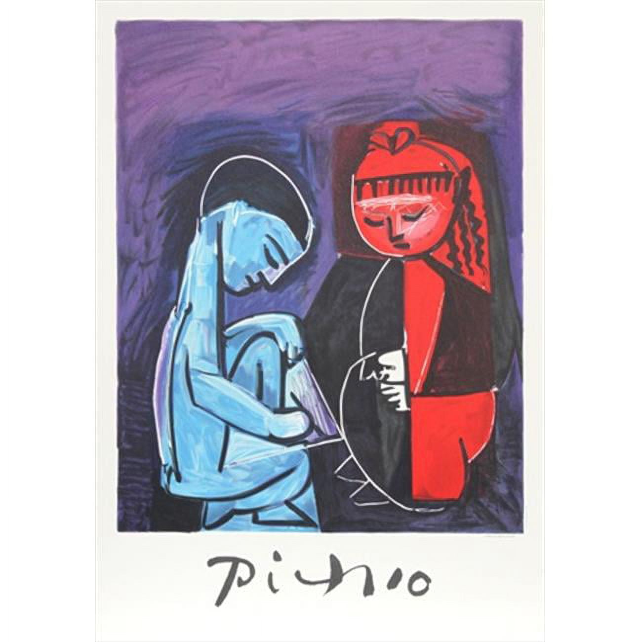 Pablo Picasso Deux Enfants Claude et Paloma - Red- Blue Black- Purple ...