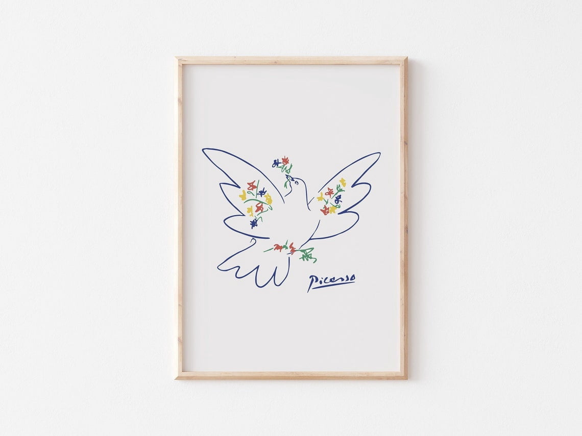 Pablo Picasso Dove Of Peace Print: Minimalist Line Art #2771, Unframed ...