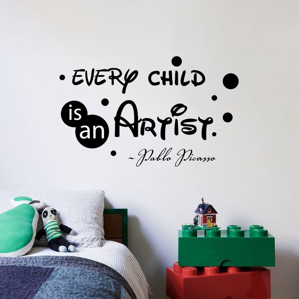 Pablo Picasso Every Child Is An Artist Quote Vinyl Wall Art Wall ...