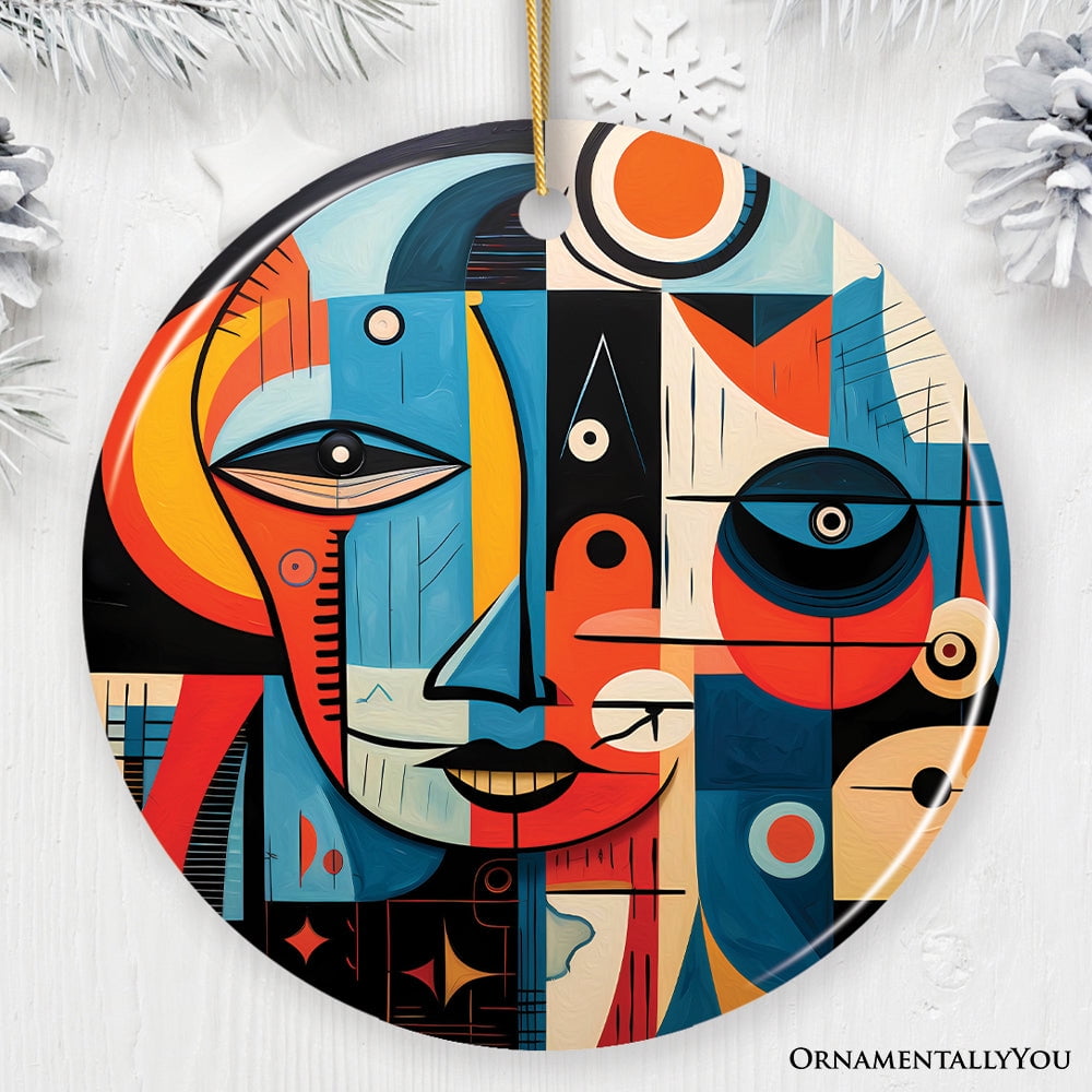 Pablo Picasso Modernist Mosaic Round Ceramic Ornament, Abstract Cubist ...