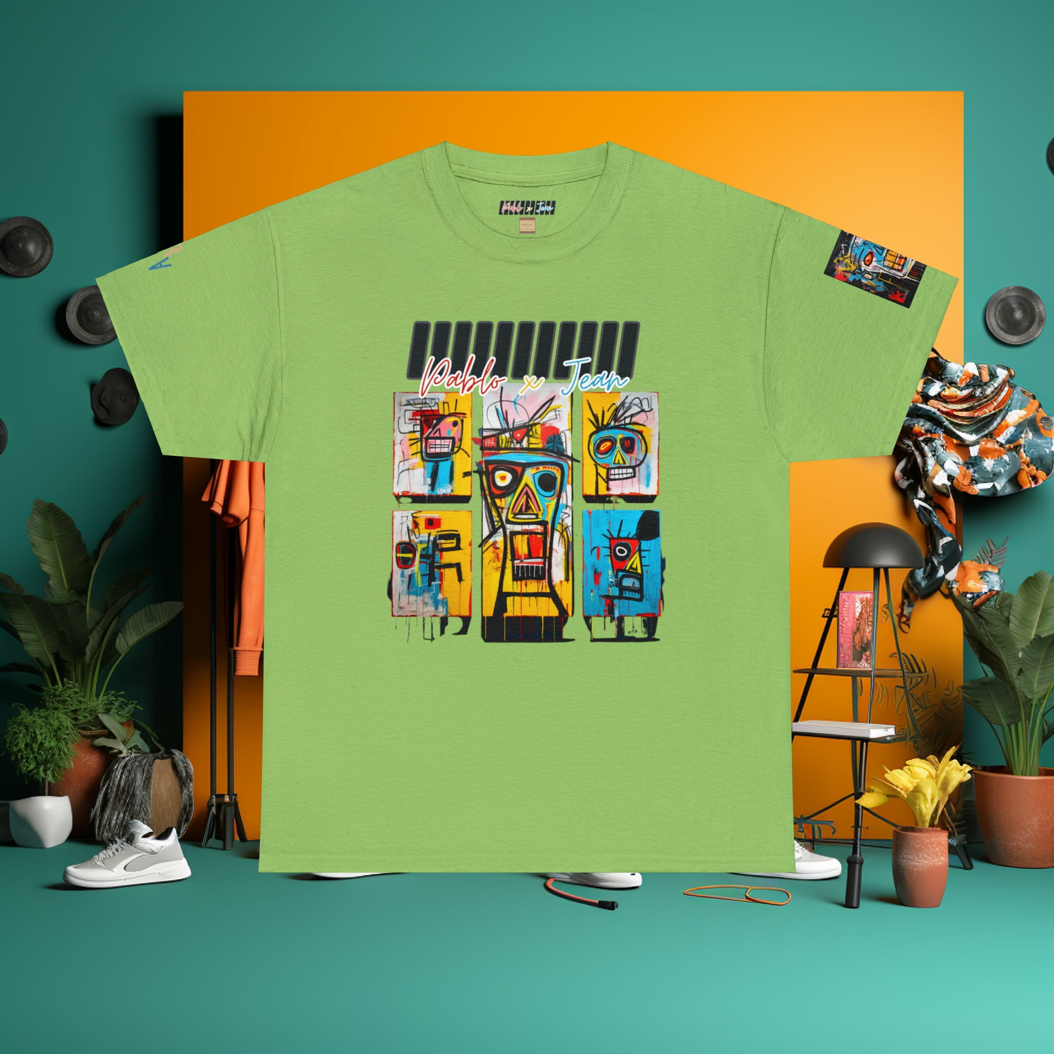 Pablo x Jean Abstract Energy T-Shirt Unisex Heavy Cotton Tee - Walmart.com