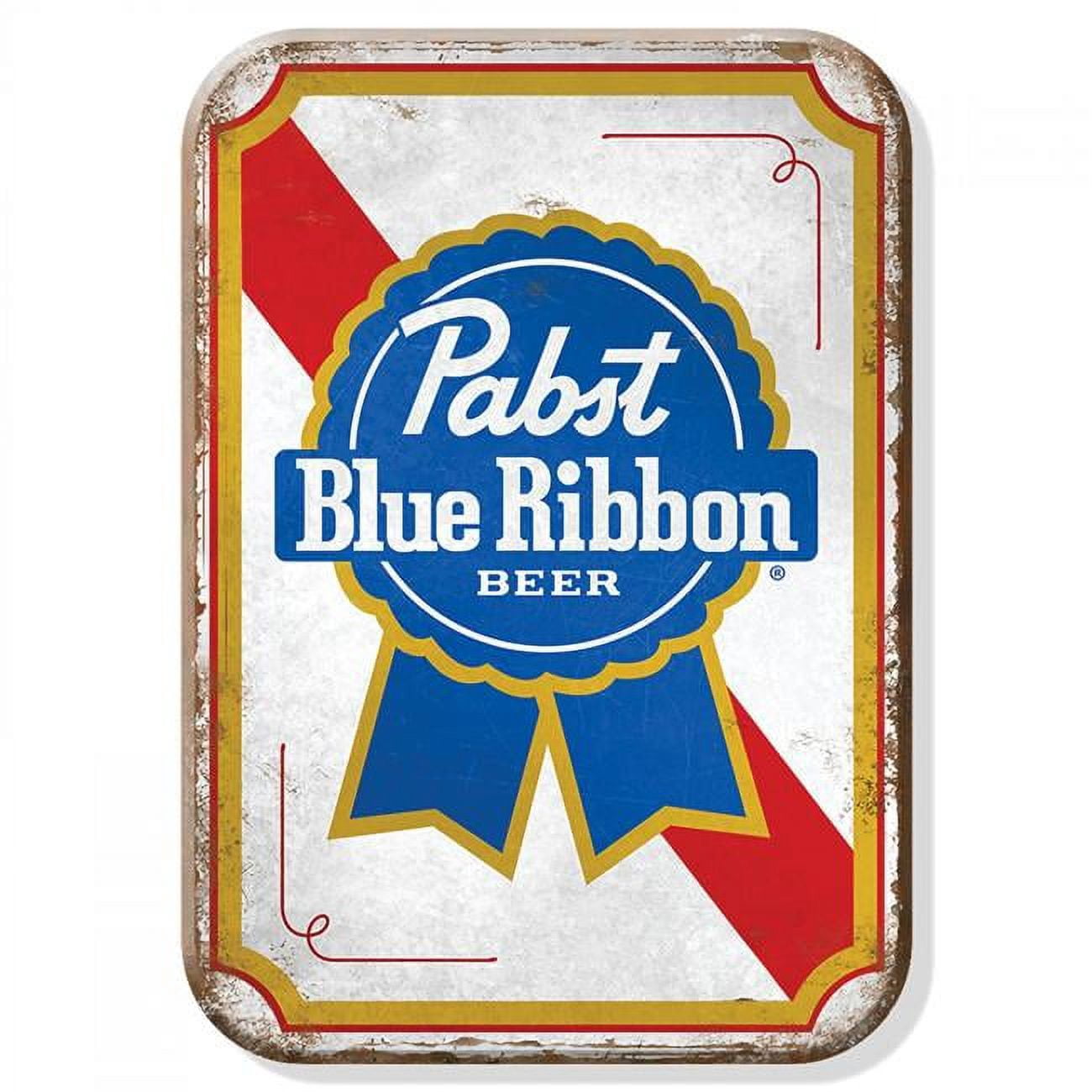 Pabst Blue Ribbon 862068 Ribbon Worn Logo Tin Magnet - Walmart.com