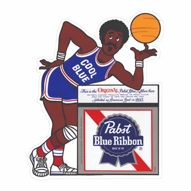 Pabst Blue Ribbon Basketball Cool Blue Sticker Phone Decal Water Bottle ...