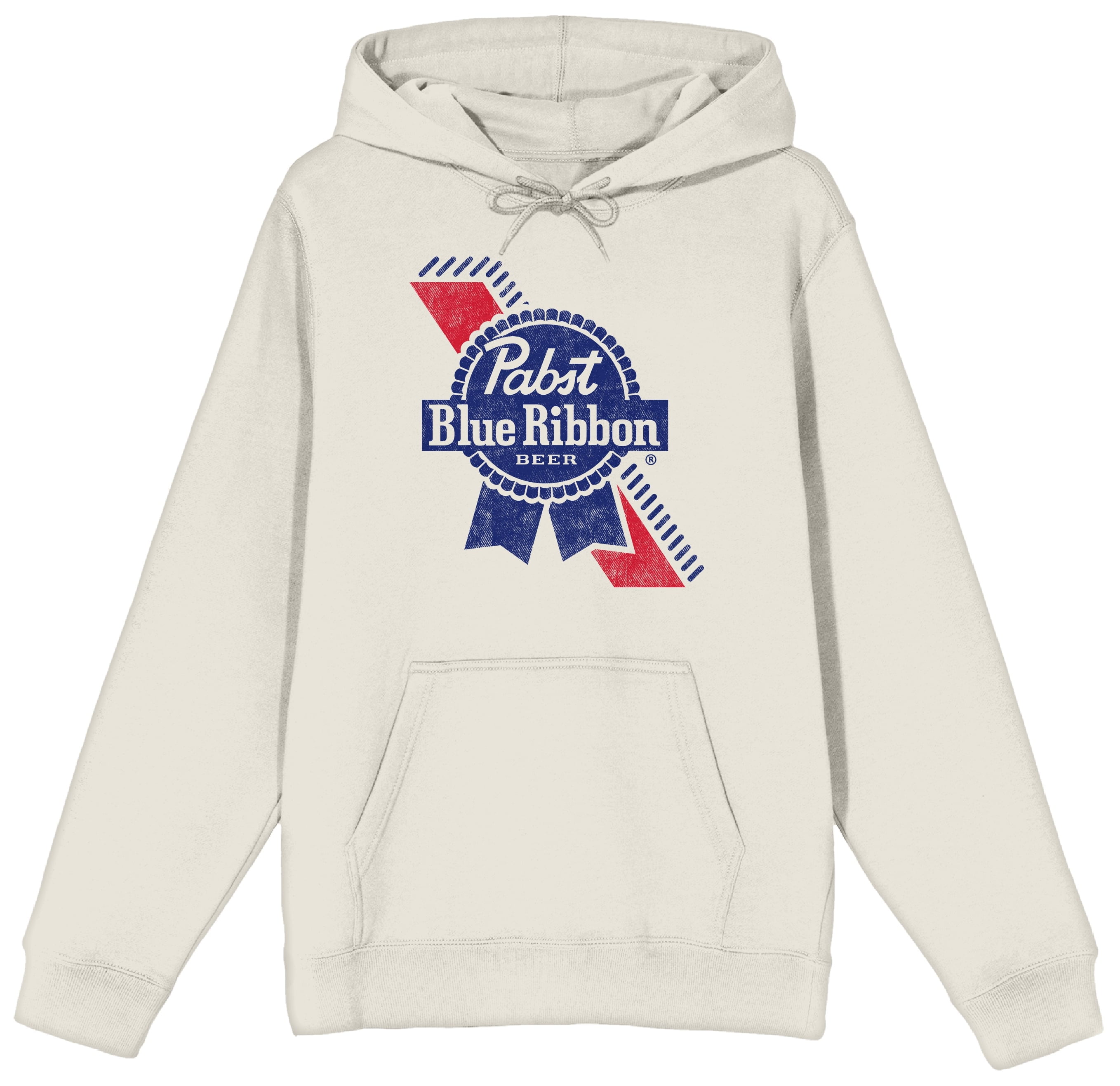 Pabst Blue Ribbon Men's Tofu Hoodie, Beer Logo Sweatshirt, Large, Fan ...