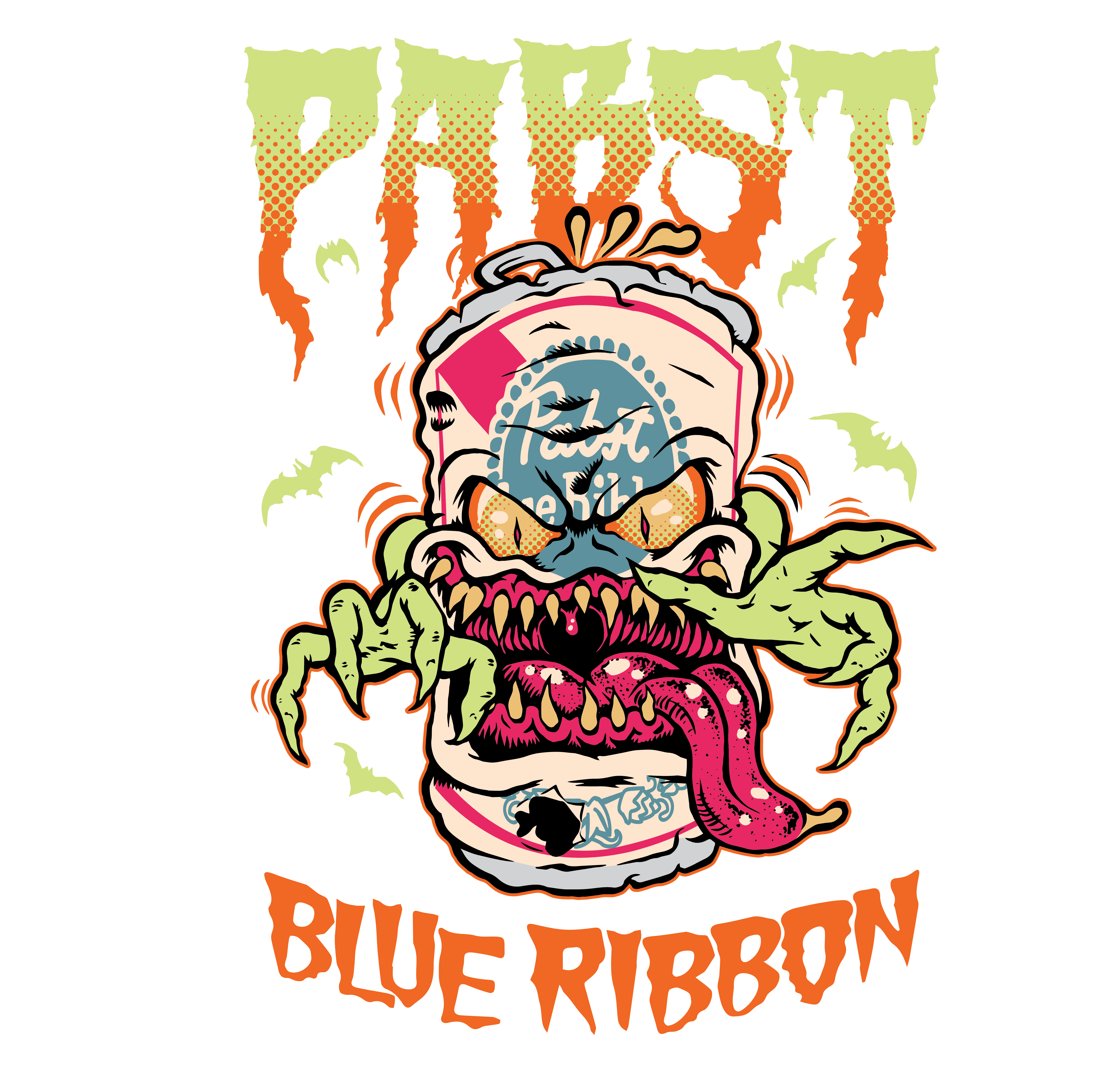 Pabst Blue Ribbon Bumper Car Sticker Set - 3 Pack (Small, Medium, Large ...