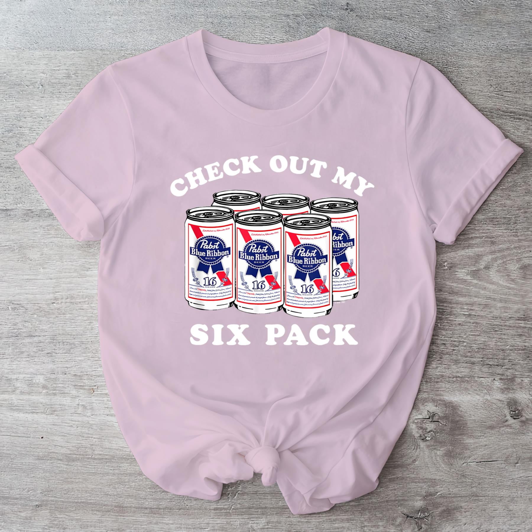 Pabst Blue Ribbon Check Out My Six Pack Shirt Gift Black Unisex T-Shirt ...