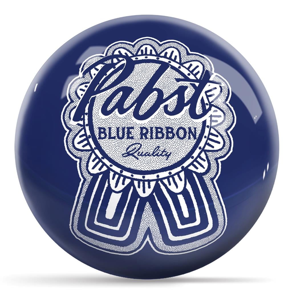 Pabst Blue Ribbon Classic Ribbon Bowling Ball - Blue 15lbs - Walmart.com