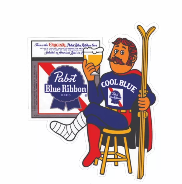 Pabst Blue Ribbon Cool Blue Sticker Phone Decal Water Bottle Stickers ...