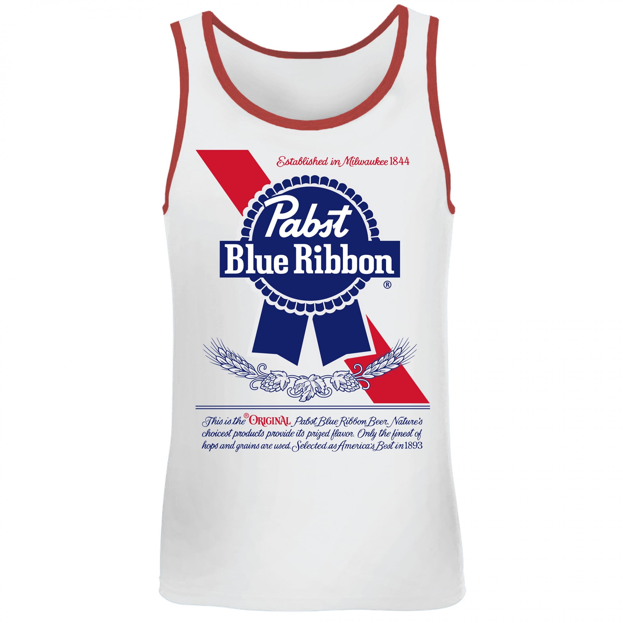Pabst Blue Ribbon Label and Logo with Red Trim Tank Top-Medium ...
