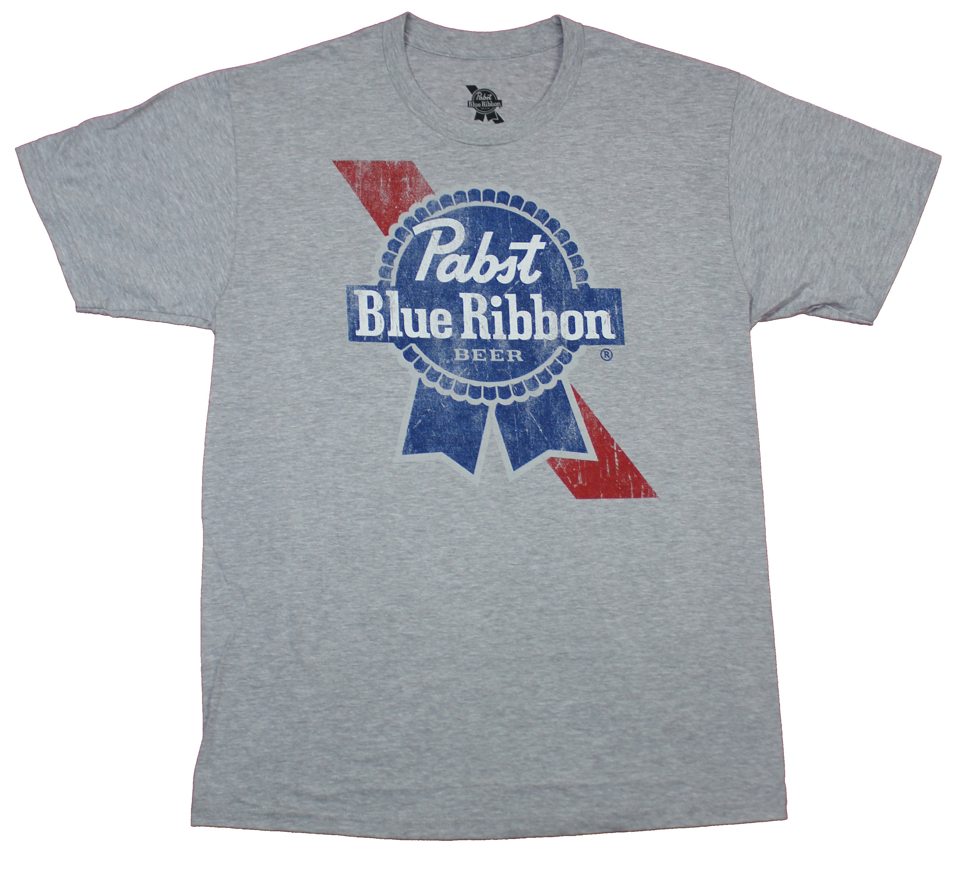 Pabst Blue Ribbon Mens T-Shirt - Classic Distressed Label Image (Small ...