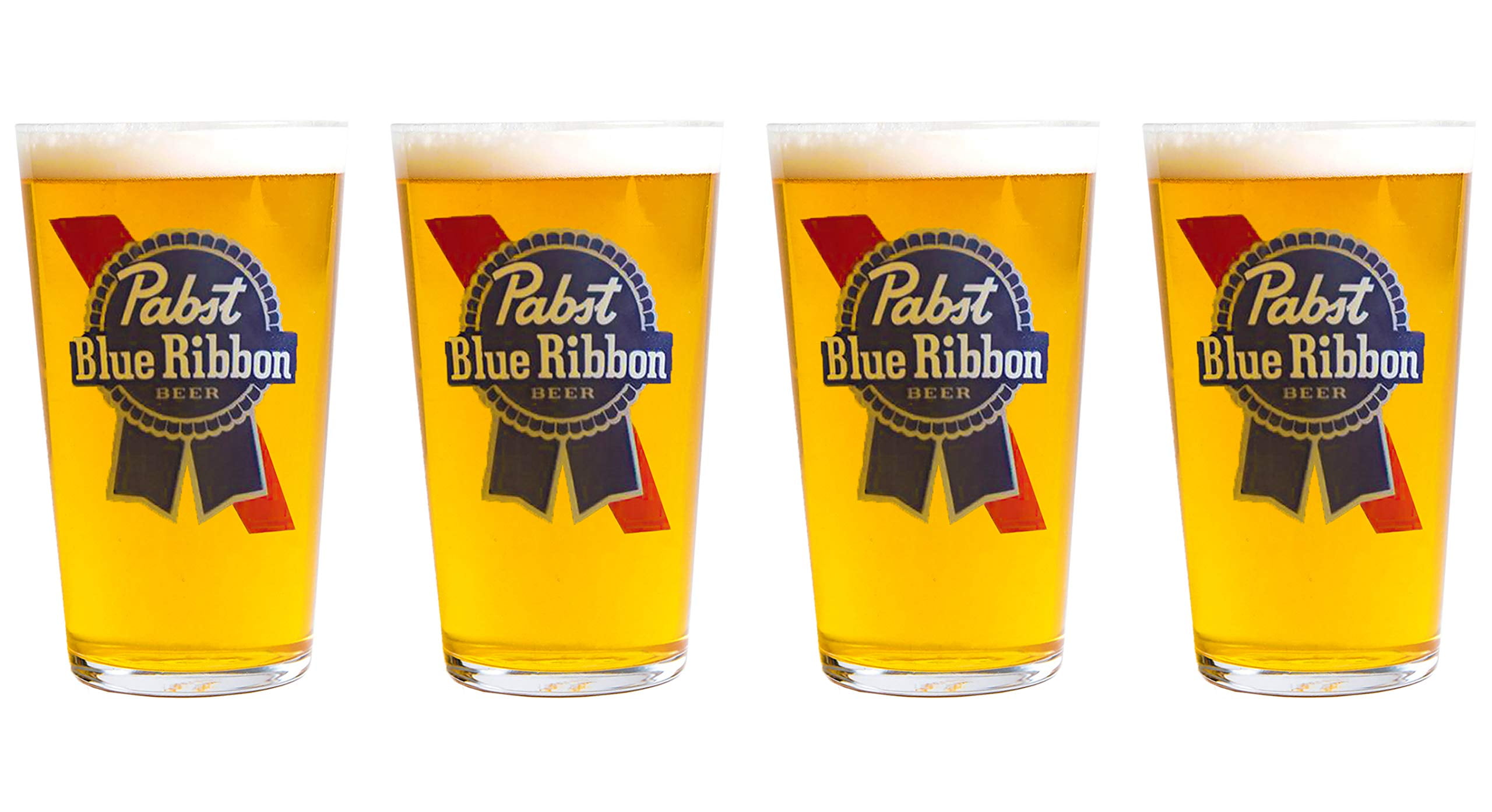 Pabst Blue Ribbon PBR Beer Glasses Set of 4 - Walmart.com
