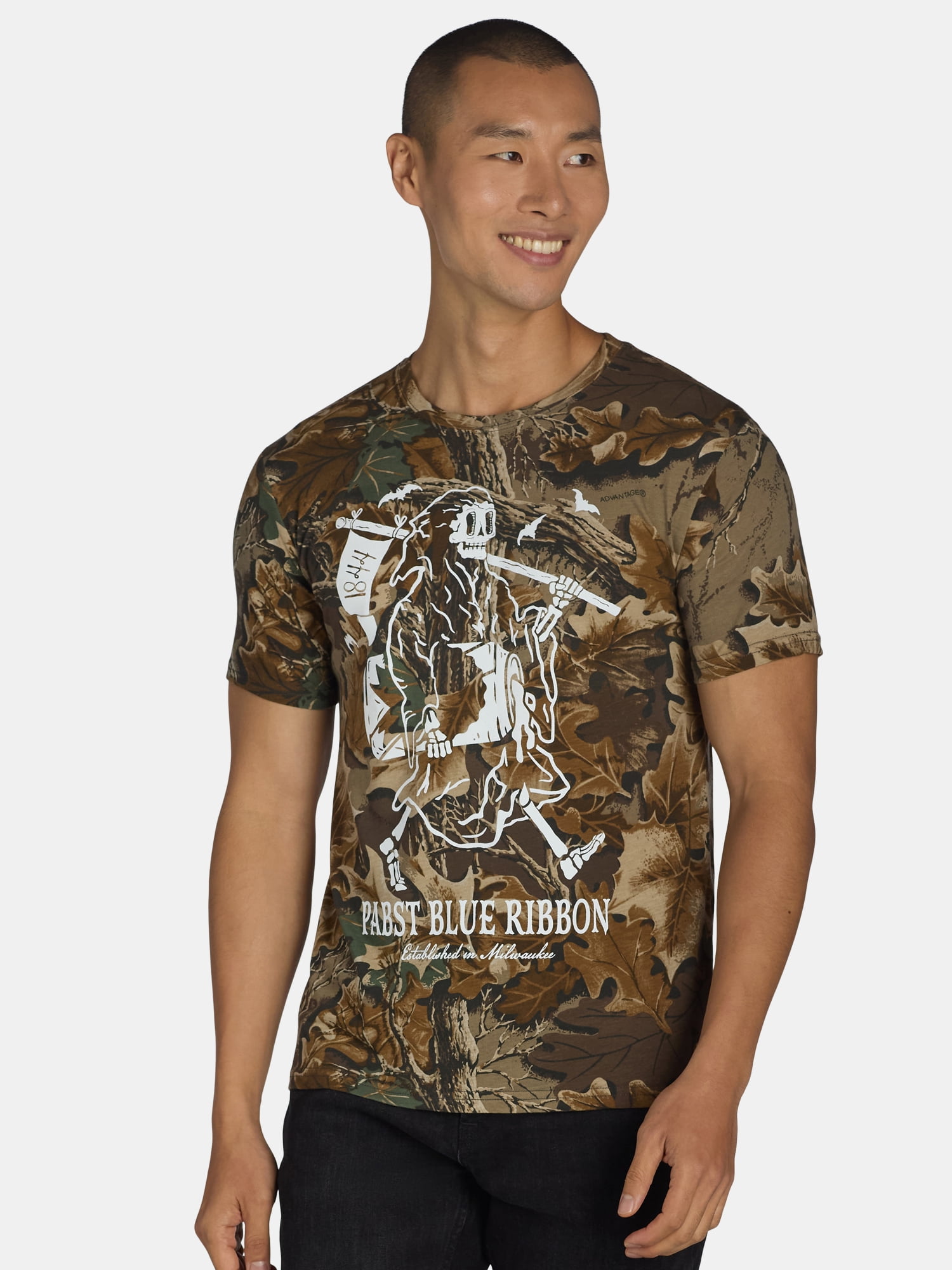Pabst Blue Ribbon Real Tree Men's & Big Men's Graphic Tee Shirt, Sizes ...