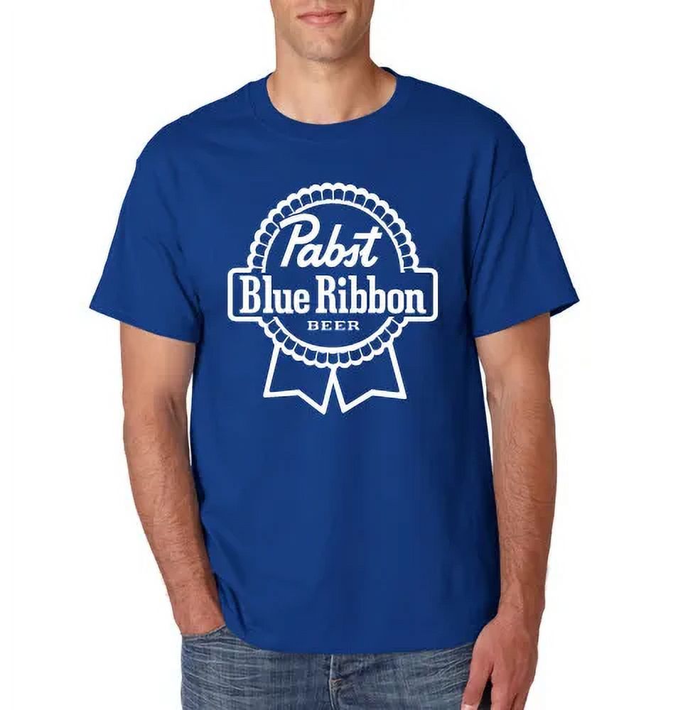 Pabst Blue Ribbon T-Shirt Milwakee Beer Logo College Frat Drinks Party ...