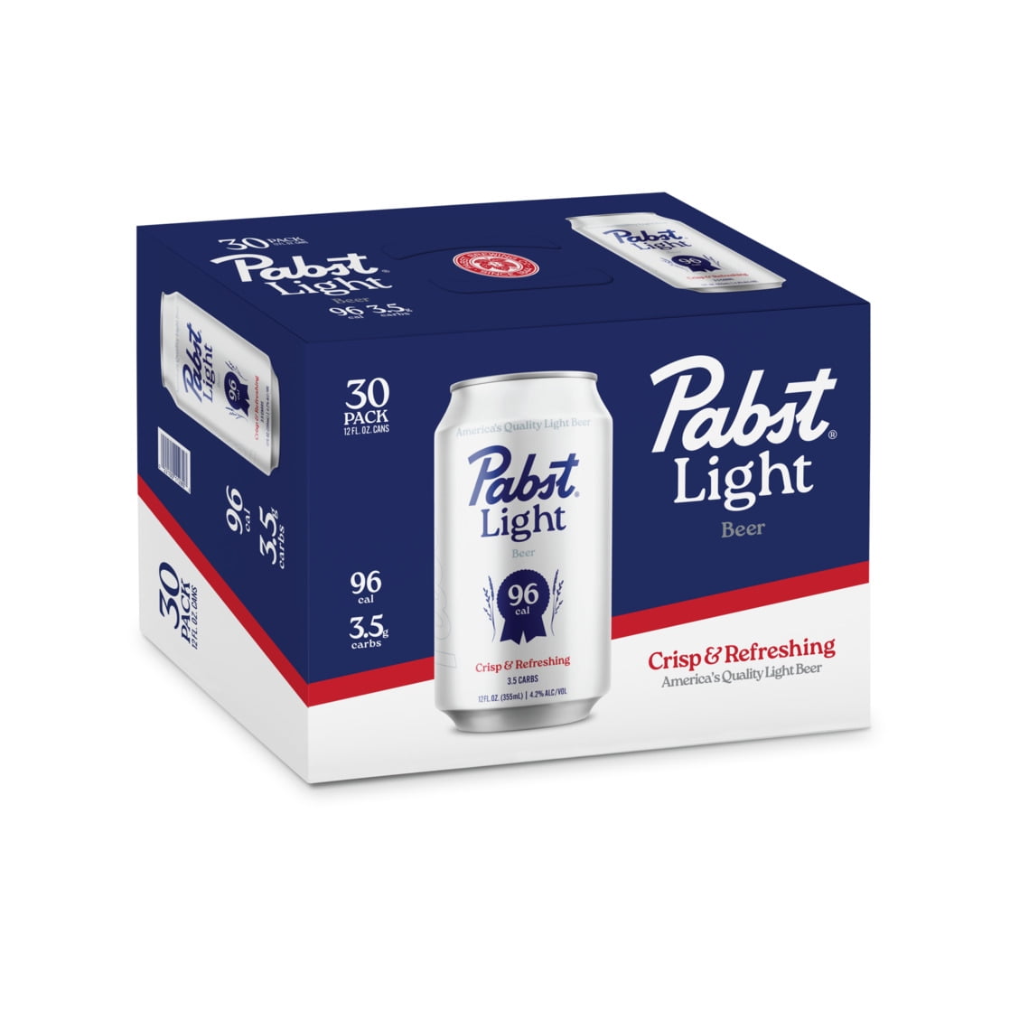 Pabst Light Beer, 30 Pack, 12 fl oz Aluminum Cans, 4.7% ABV, Domestic ...