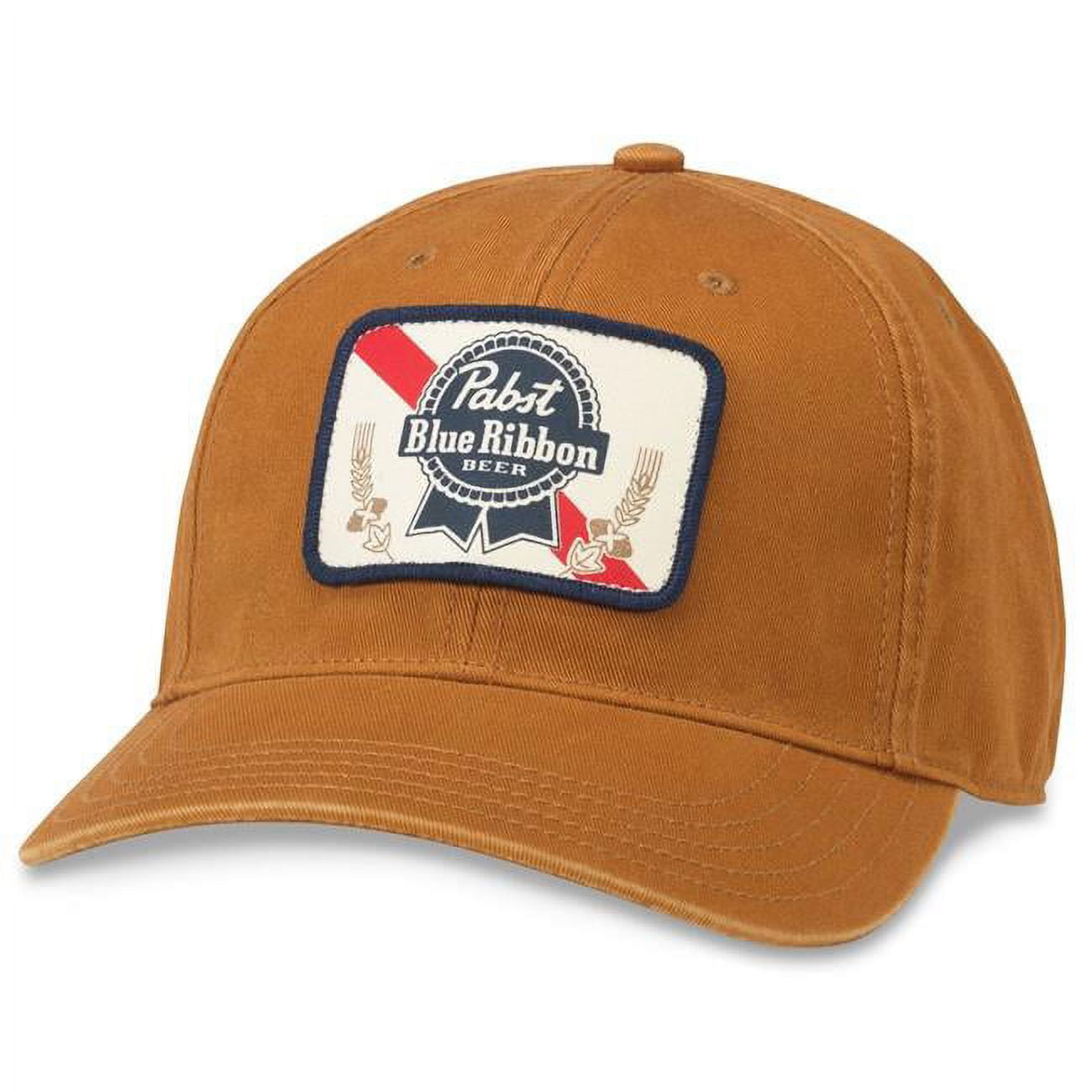 Pabst lue Ribbon Patch Tan Colorway Rounded Bill Adjustable Hat, Blue ...