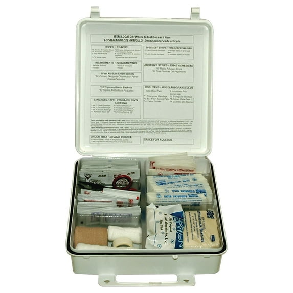 Pac-Kit 50 Person ANSI First Aid Kits, Weatherproof Plastic HSA/FSA ...