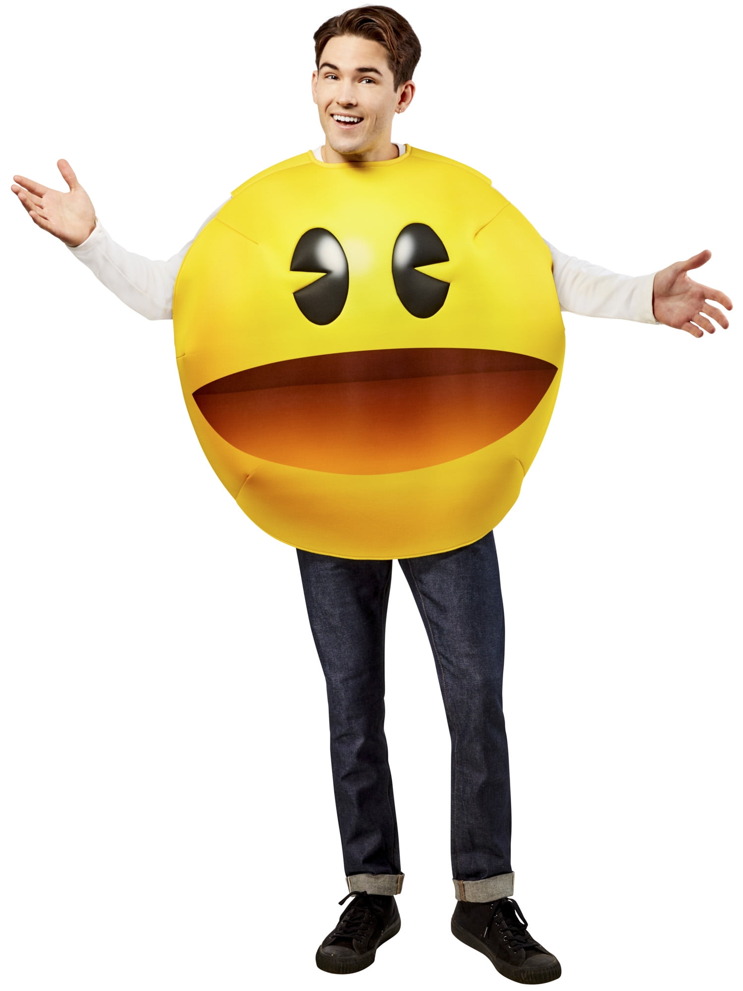 Pac-Man Halloween Adult Unisex Costume with Foam Tabard and Gloves ...