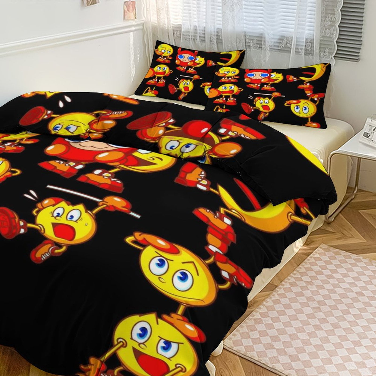Pac_Man Anime Cover 3 Piece Bedding Set,Teen Anime Comforter Cover Set ...