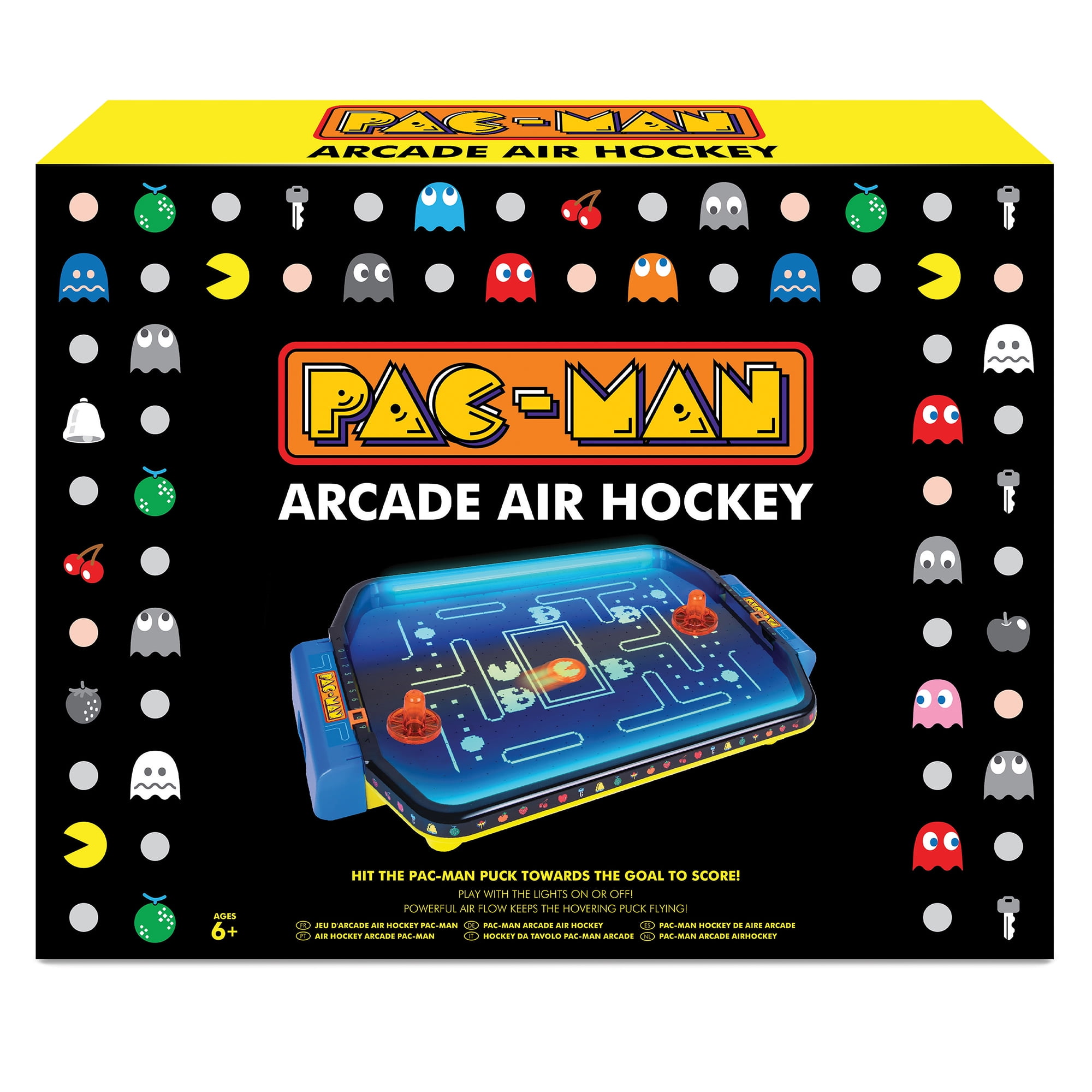 Pac-Man: Arcade Air Hockey - Premium Series, Glow-In-The-Dark Tabletop ...