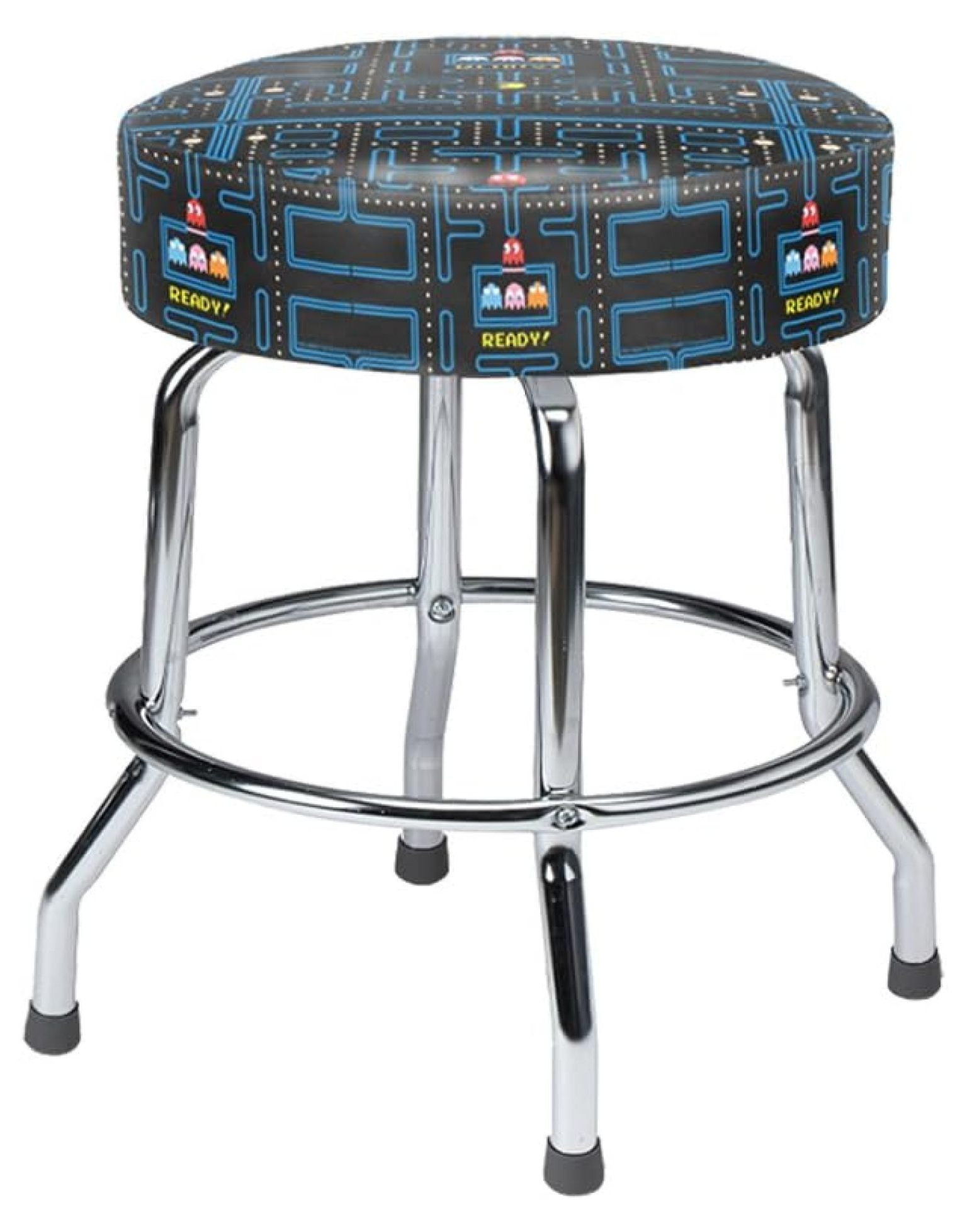 Pac Man Arcade Bar Stool - 19" Swivel Game Room Stool - Licensed ...
