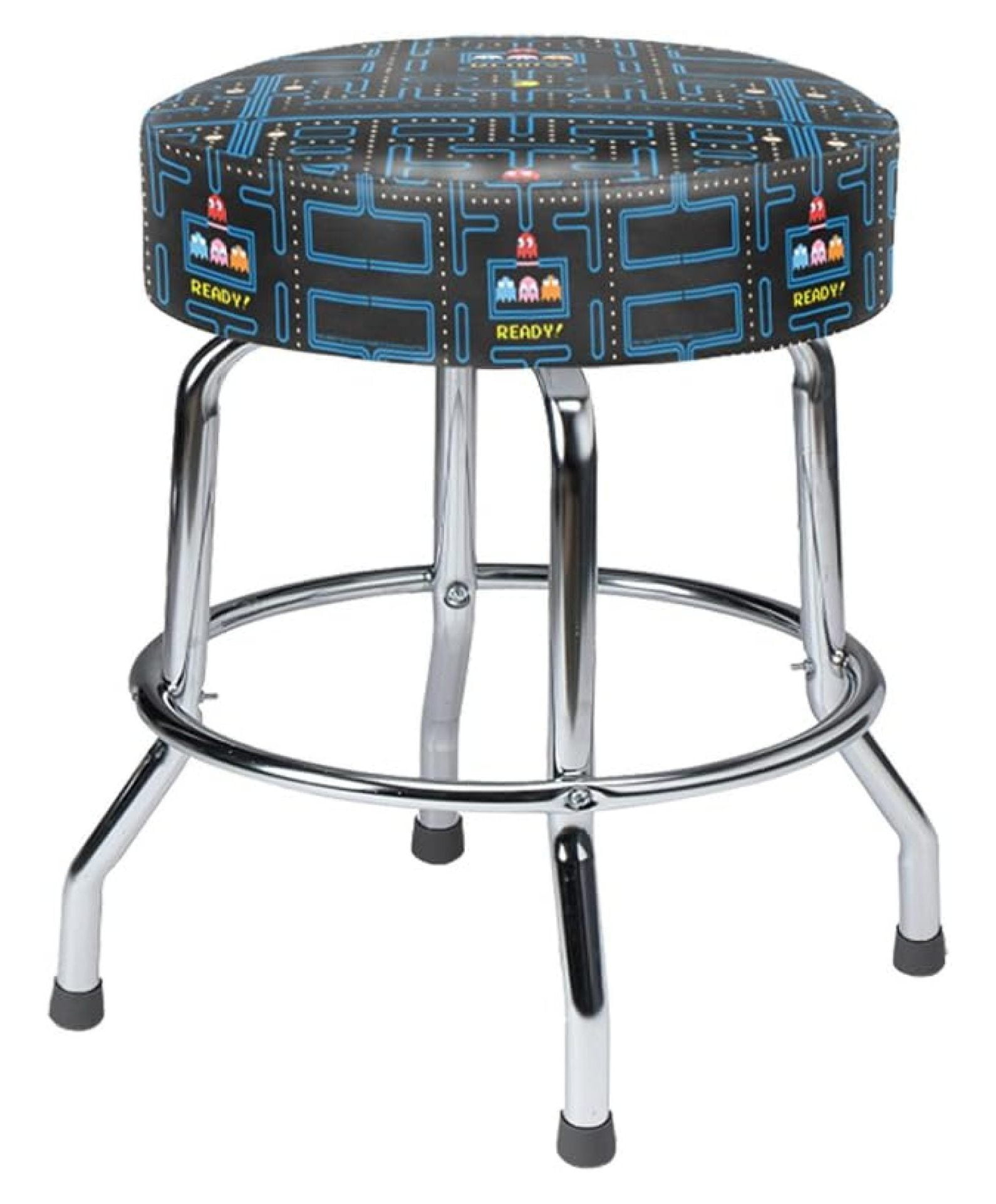 Pac Man Arcade Bar Stool - 19" Swivel Game Room Stool - Licensed ...