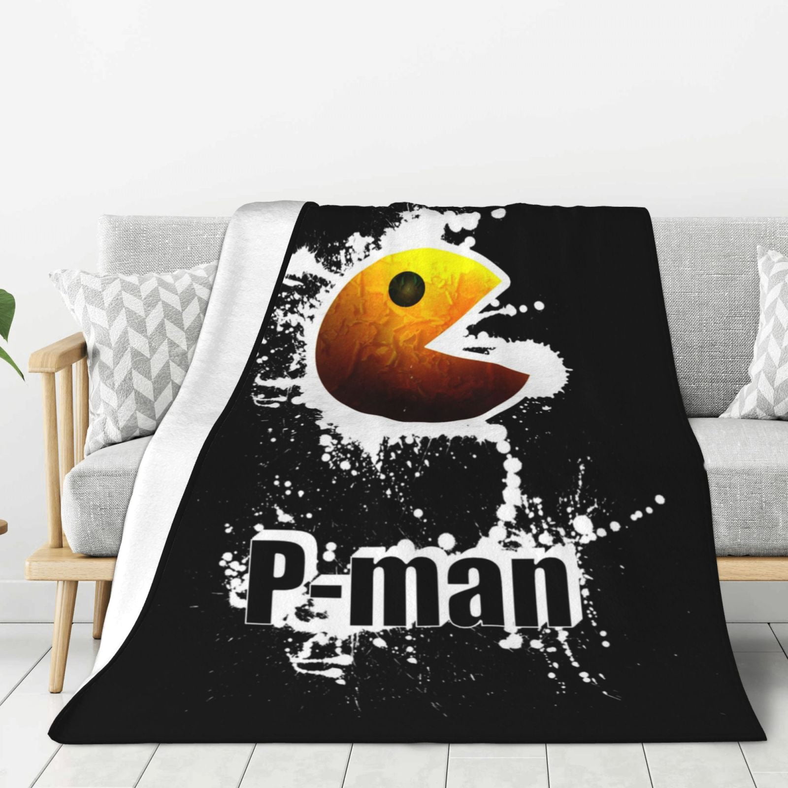 Pac-Man Blanket Cozy Soft Fleece Flannel Bed Blanket All Season Throw ...