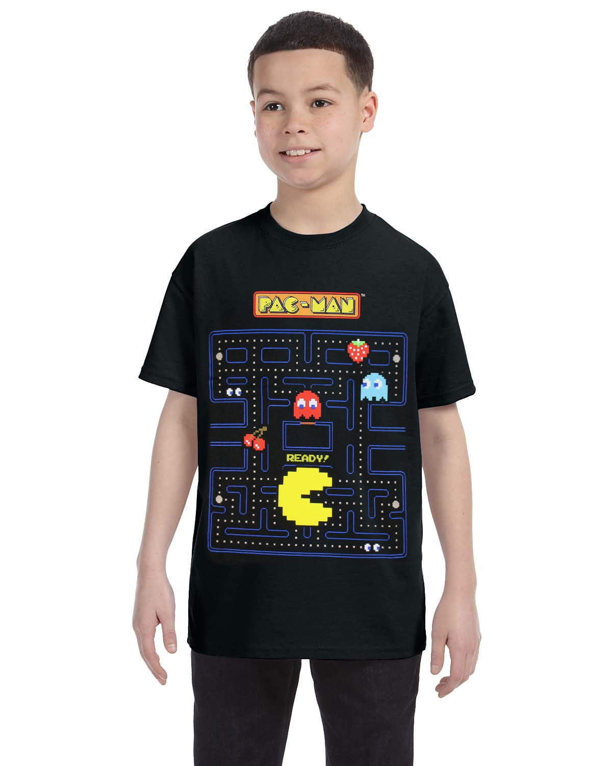 Pac-Man Boy's Game Action Graphic Print T-Shirt - Walmart.com