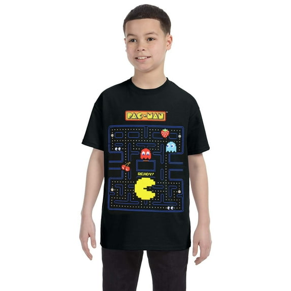 Pac-Man Boy's Game Action Graphic Print T-Shirt - Walmart.com