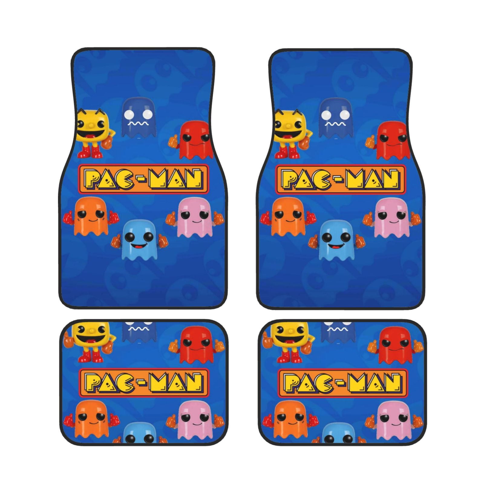 Pac-Man Car Floor Mat Set 4-Piece Front/Rear Auto Foot Mats Carpet Car ...