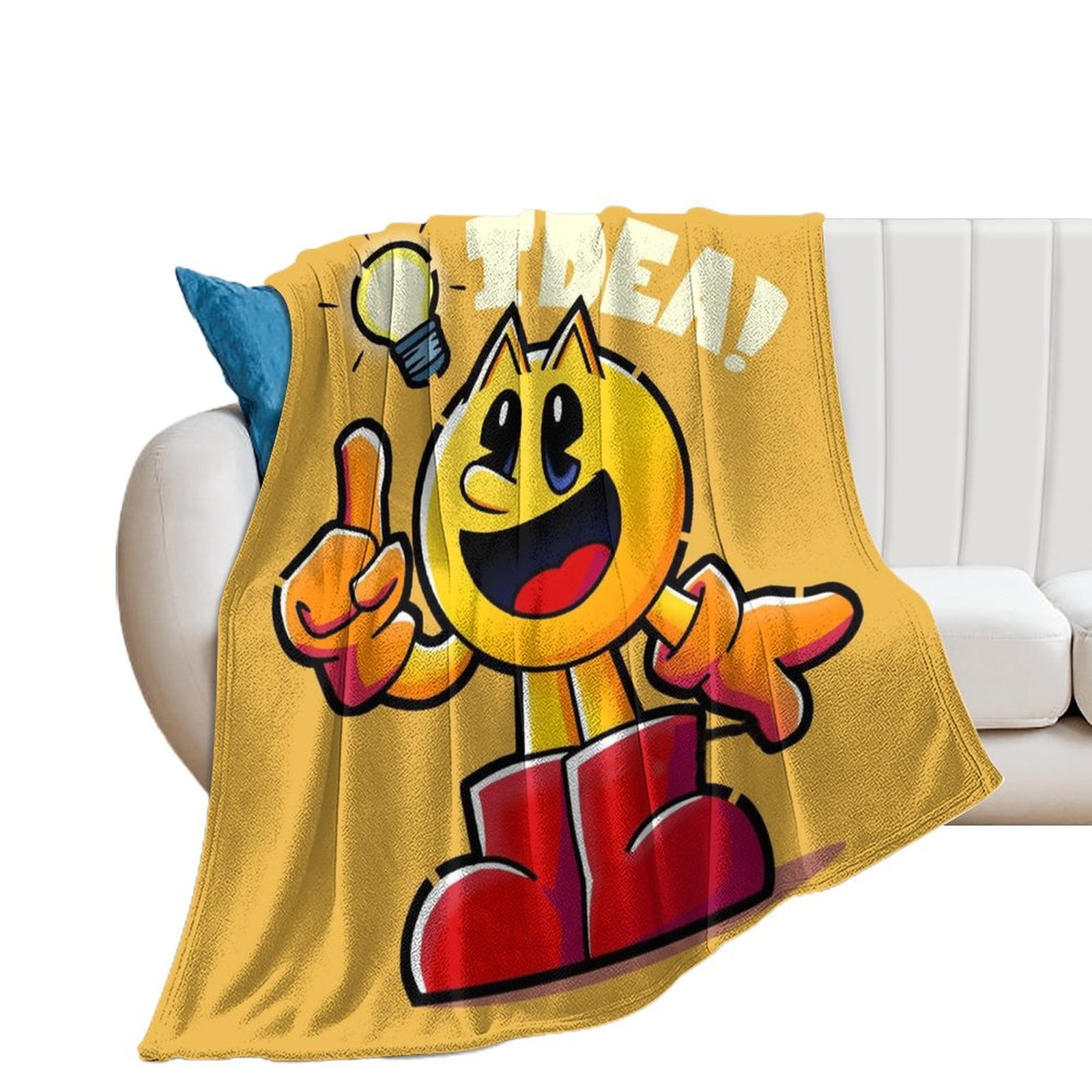 Pac_Man Flannel Printed Graphics Bedsure Blankets Size for Bed Weave ...